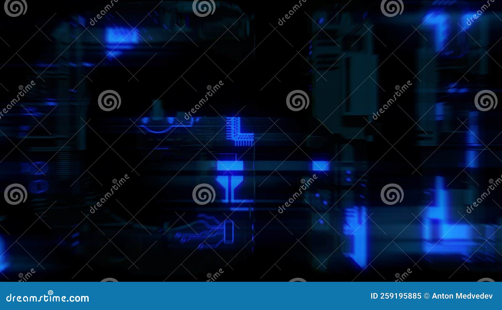 Defocused Abstract Blue Cybernetic Backdrop - Abstract 3D Illustration ...