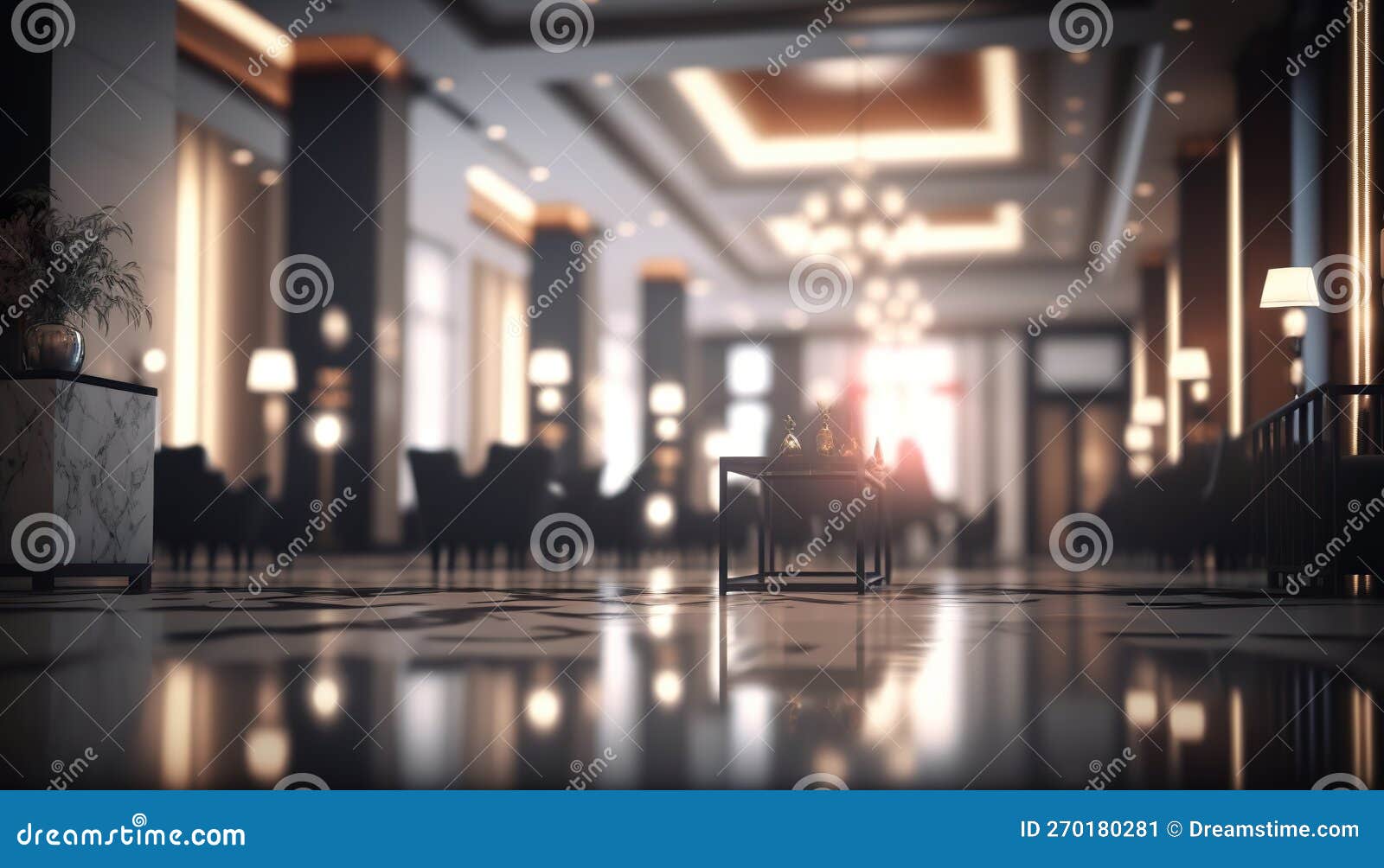Empty Hotel Or Office Corridor With Many Doors Stock Photography ...