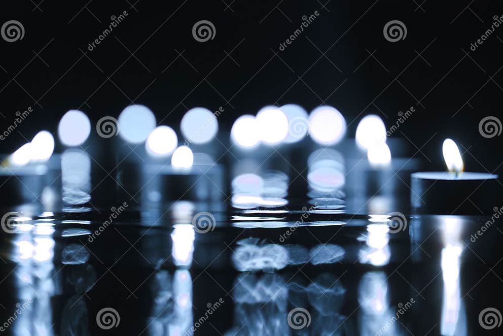 Defocused blue candlelight stock image. Image of candlelight - 79382049