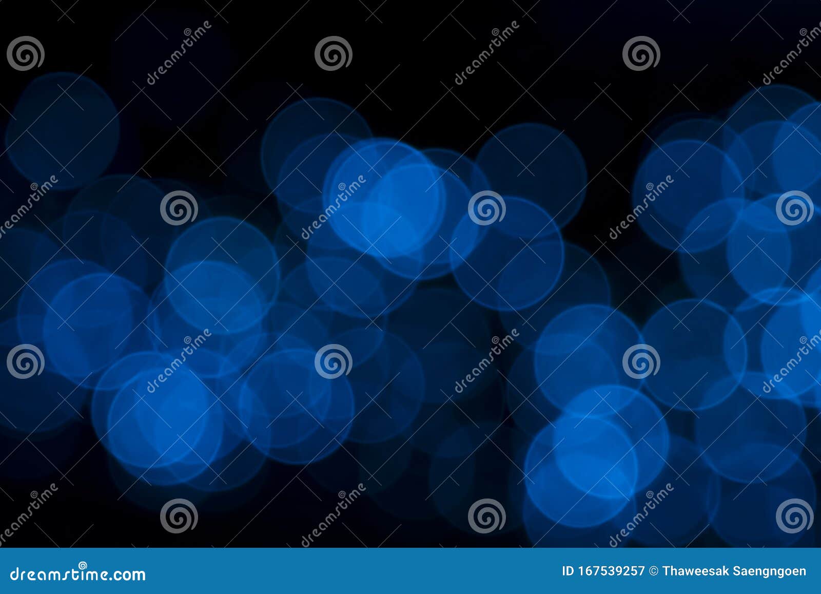 Defocused of Blurred Blue Bokeh Circle Light from Lighting Bulb in the ...
