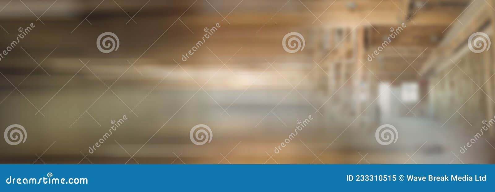Defocused Image of Empty Construction Site with Incomplete Wooden ...