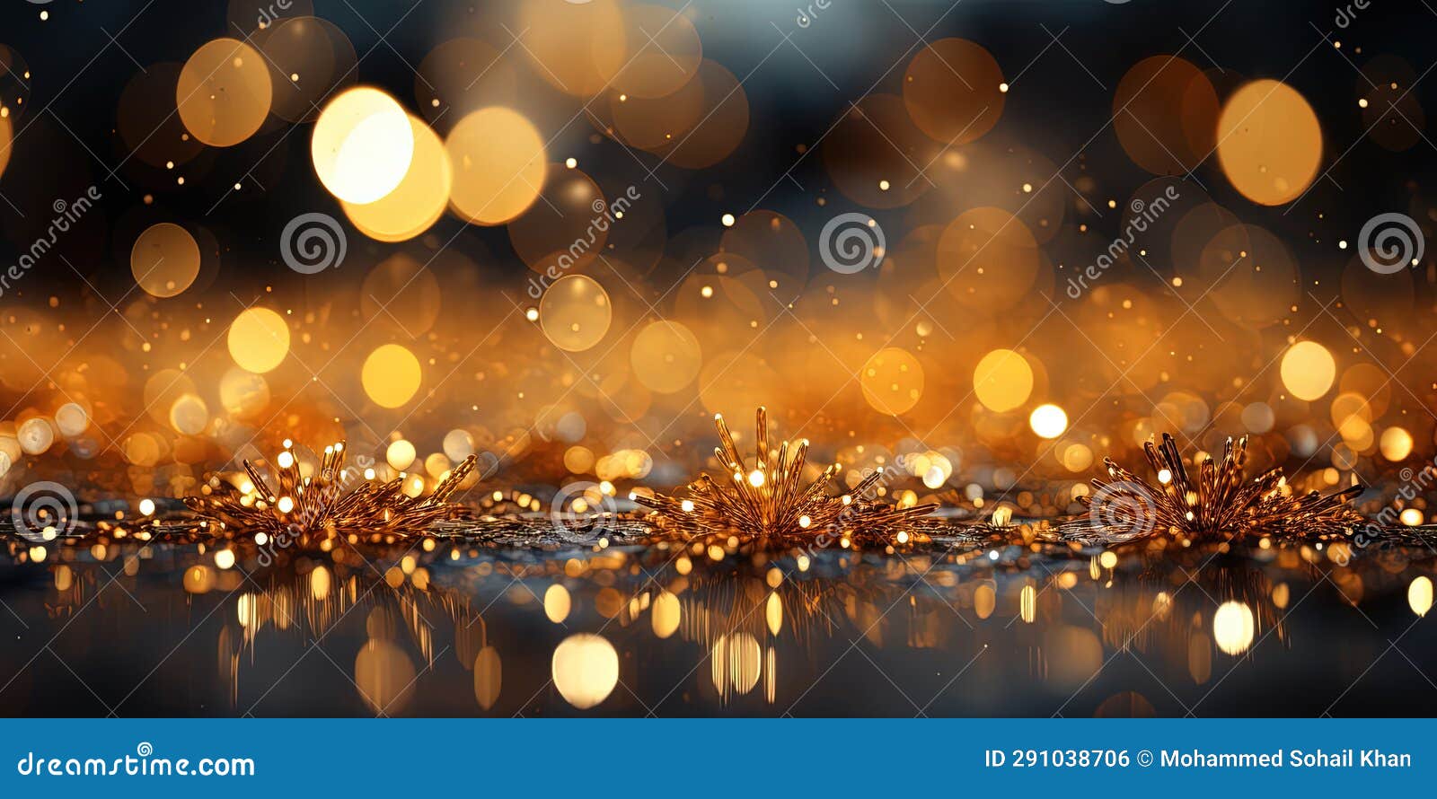 Defocused Macro Sparks Fall and Sparkle in Ray of Light Gold Glitter ...