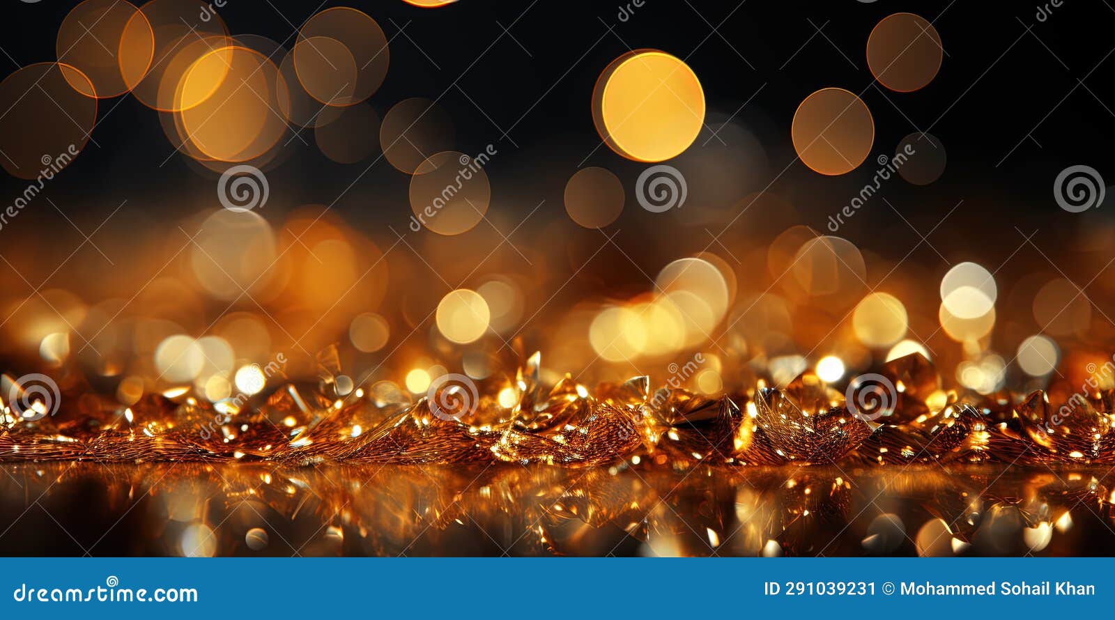 Defocused Macro Sparks Fall and Sparkle in Ray of Light Gold Glitter ...