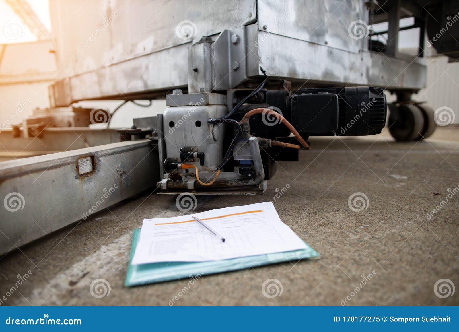 Defocused Manually Operation Checklist Paperwork Pen of Building ...