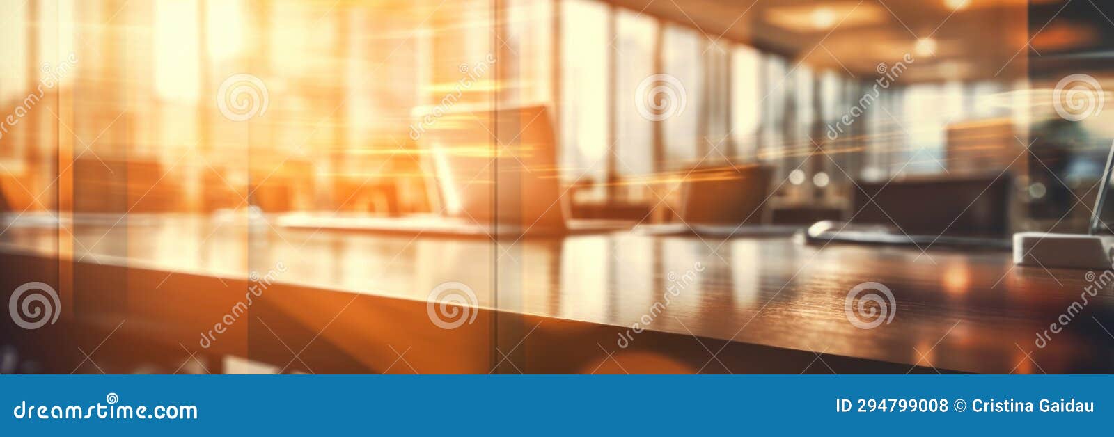 Defocused Table in Office Workspace Blurred Background Stock Photo ...
