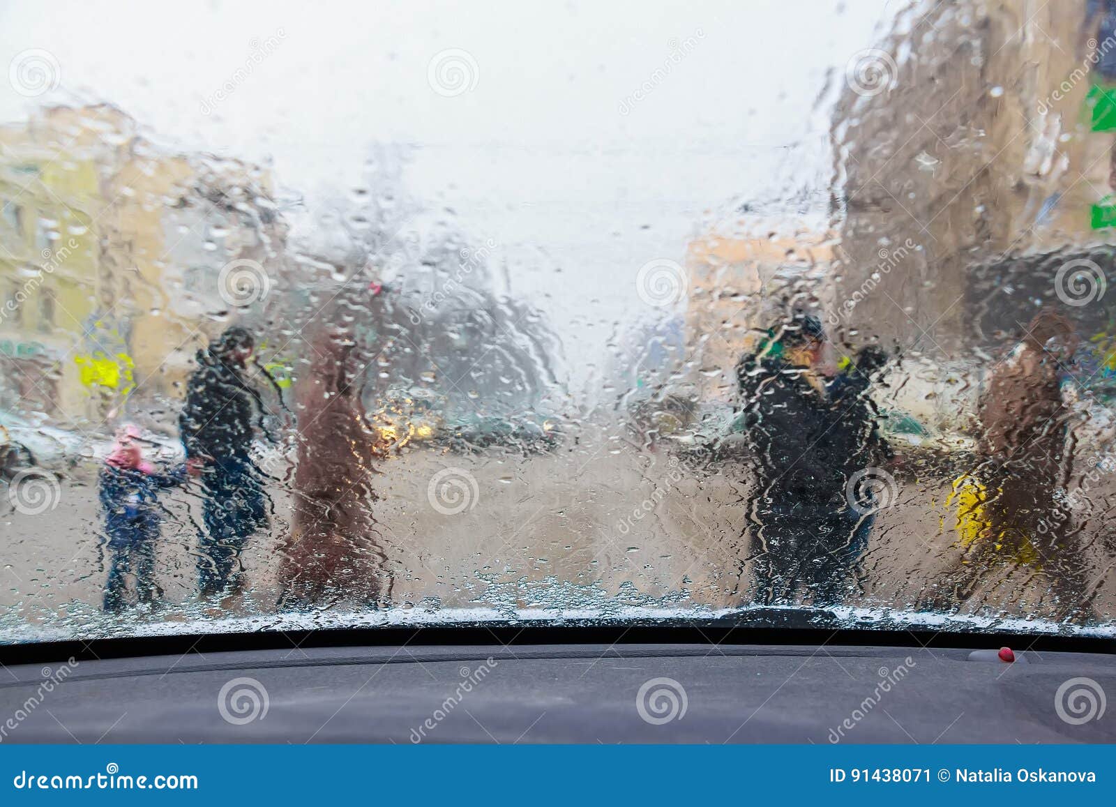 Defocused View of Pedestrians from Windscreen Stock Image - Image of ...