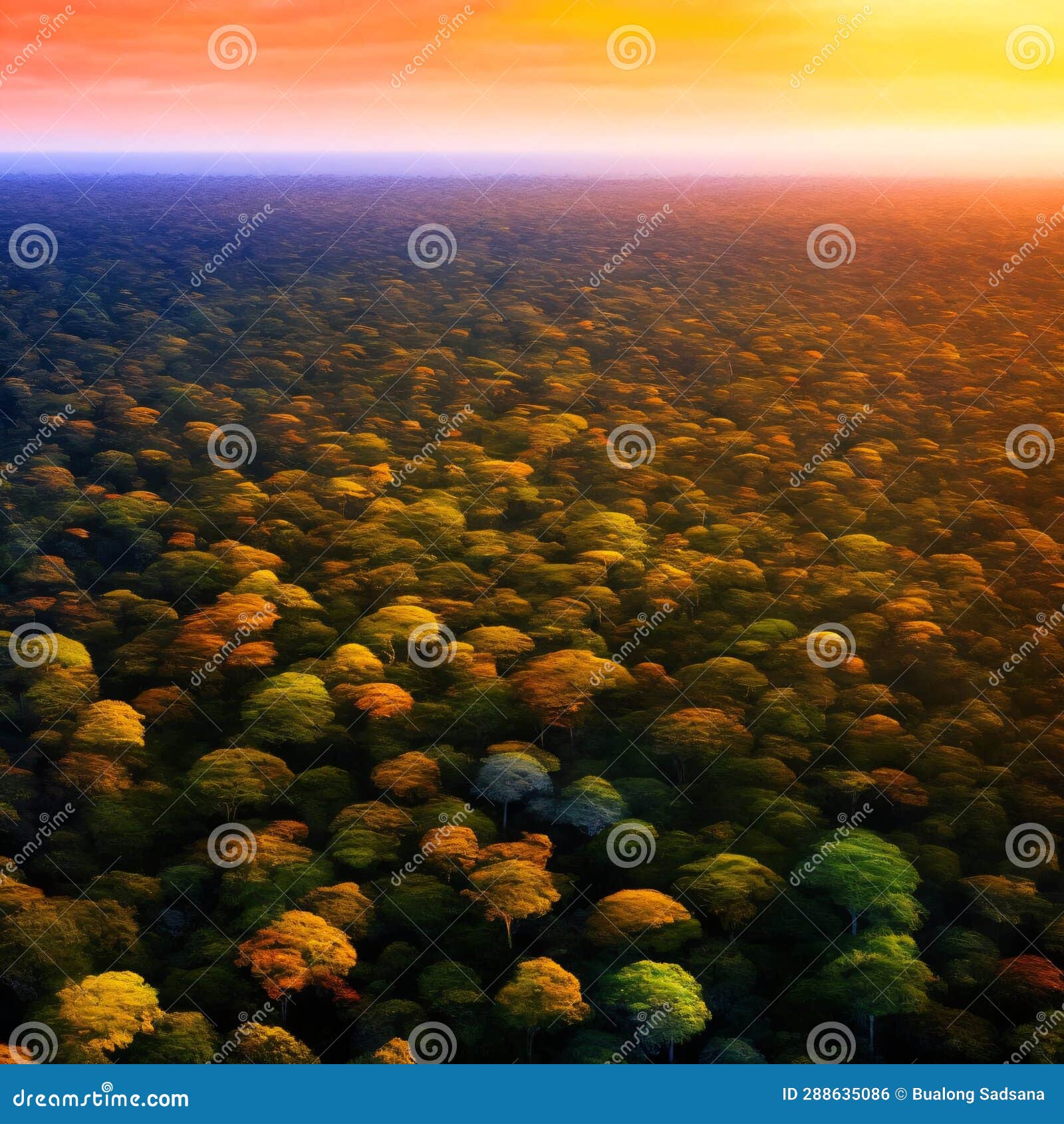 Deforest Environmental Problem, Aerial Split Image from Above Top View ...