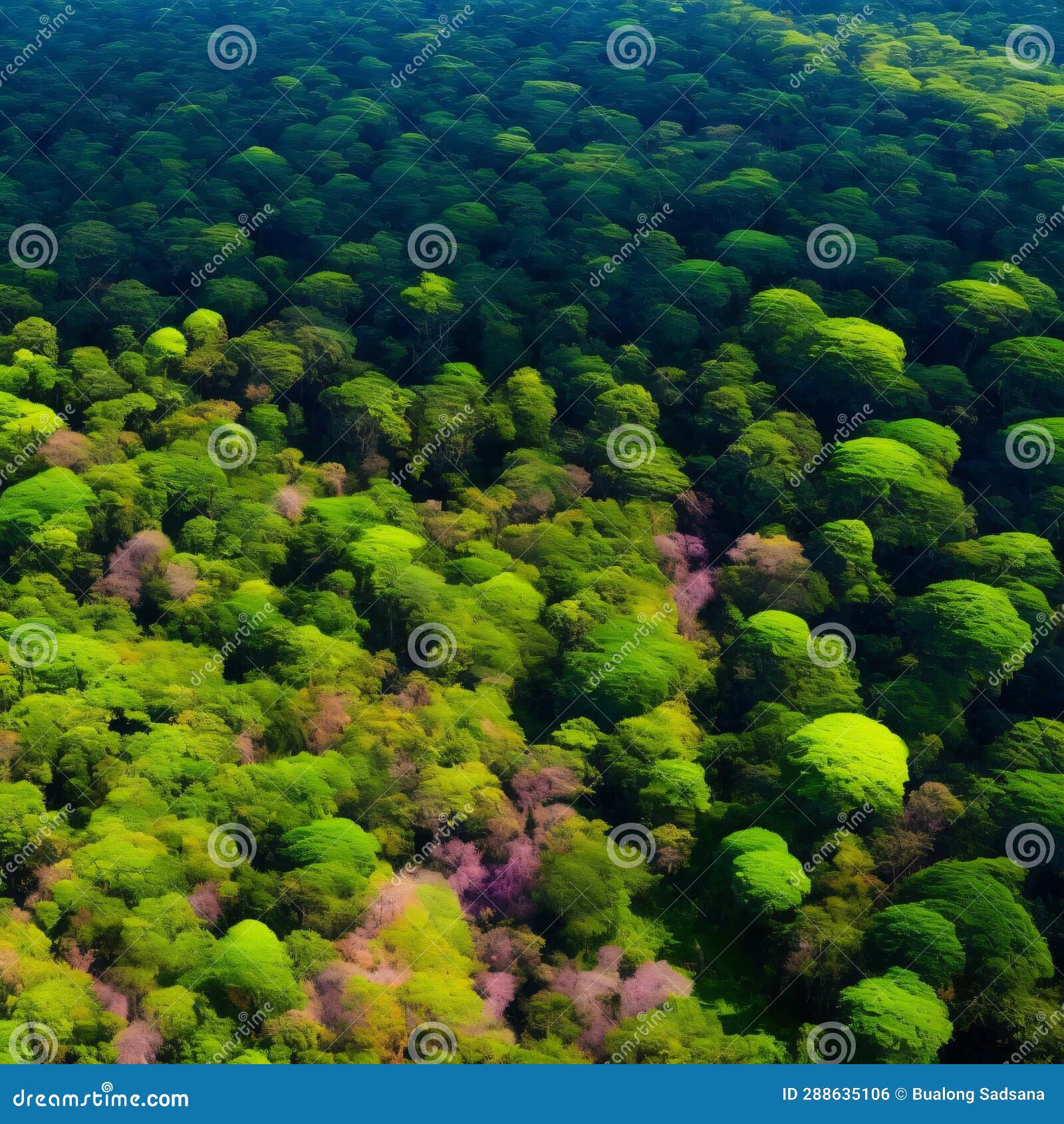 Deforest Environmental Problem, Aerial Split Image from Above Top View ...