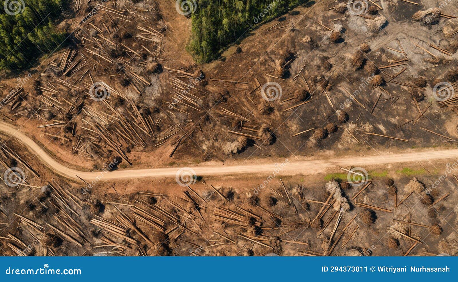 Deforestation. Aerial View Of Logging In Forest. Generative Ai Art ...
