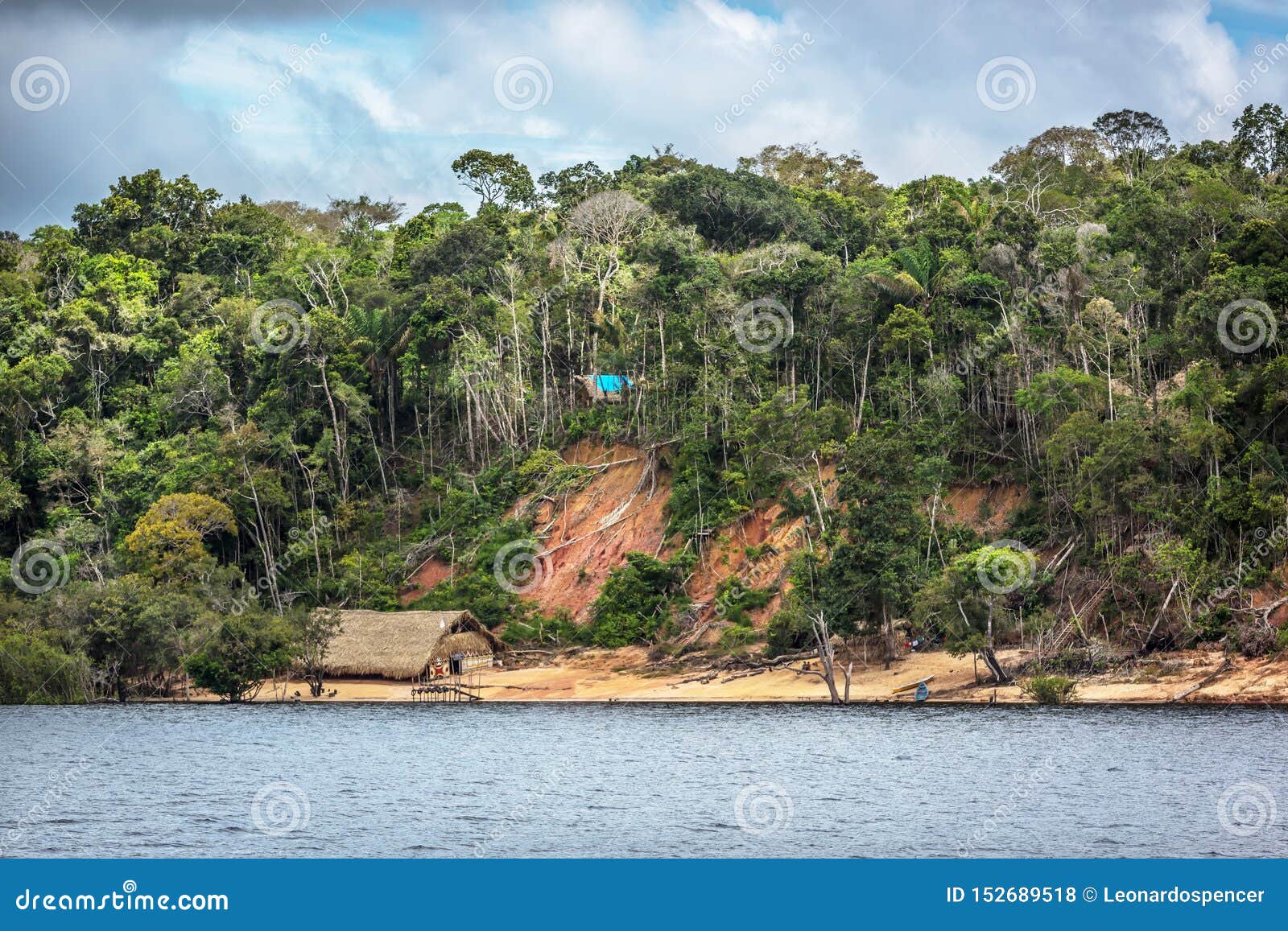 A Deforestation Area In The Edge Of The Amazon River Stock Photo ...