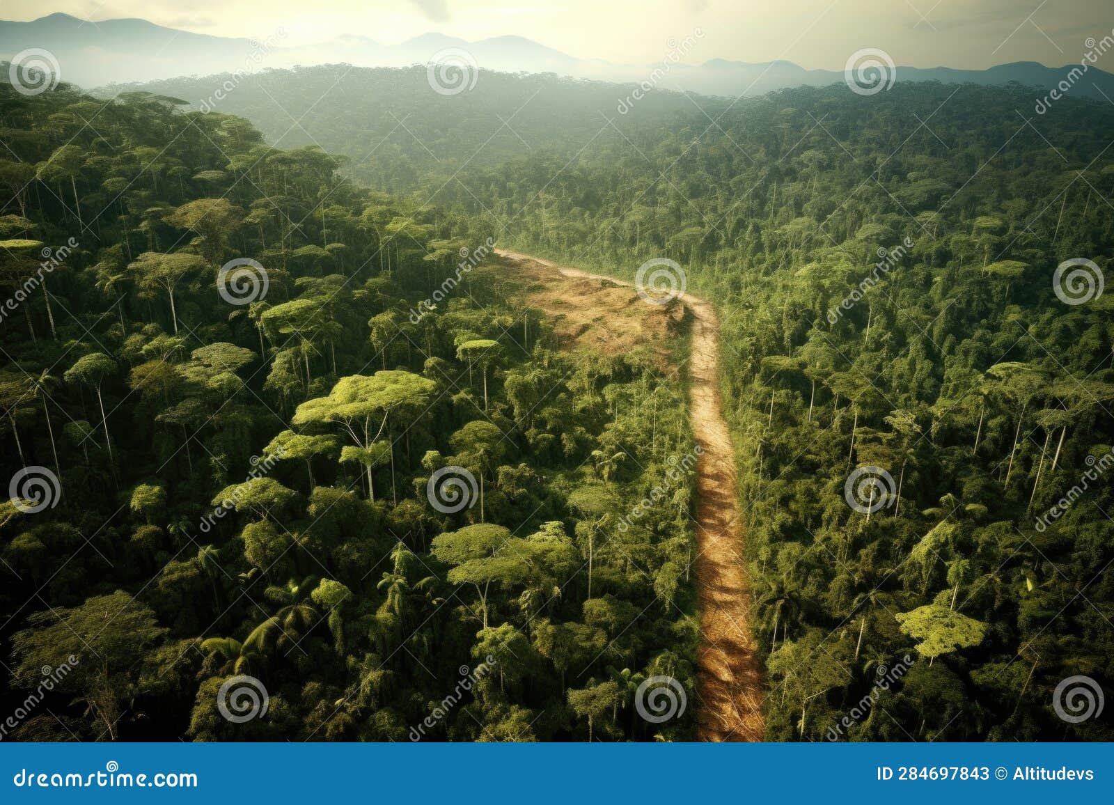 Deforestation Boundary Line between Rainforest and Cleared Land Stock ...