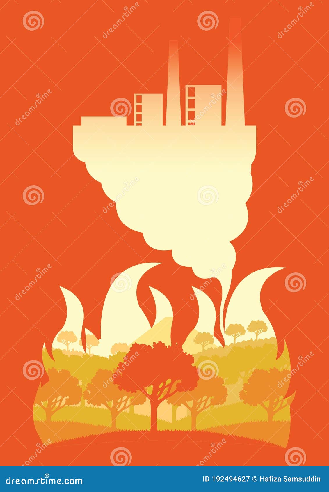 Deforestation Concept. Vector Illustration Decorative Design Stock ...