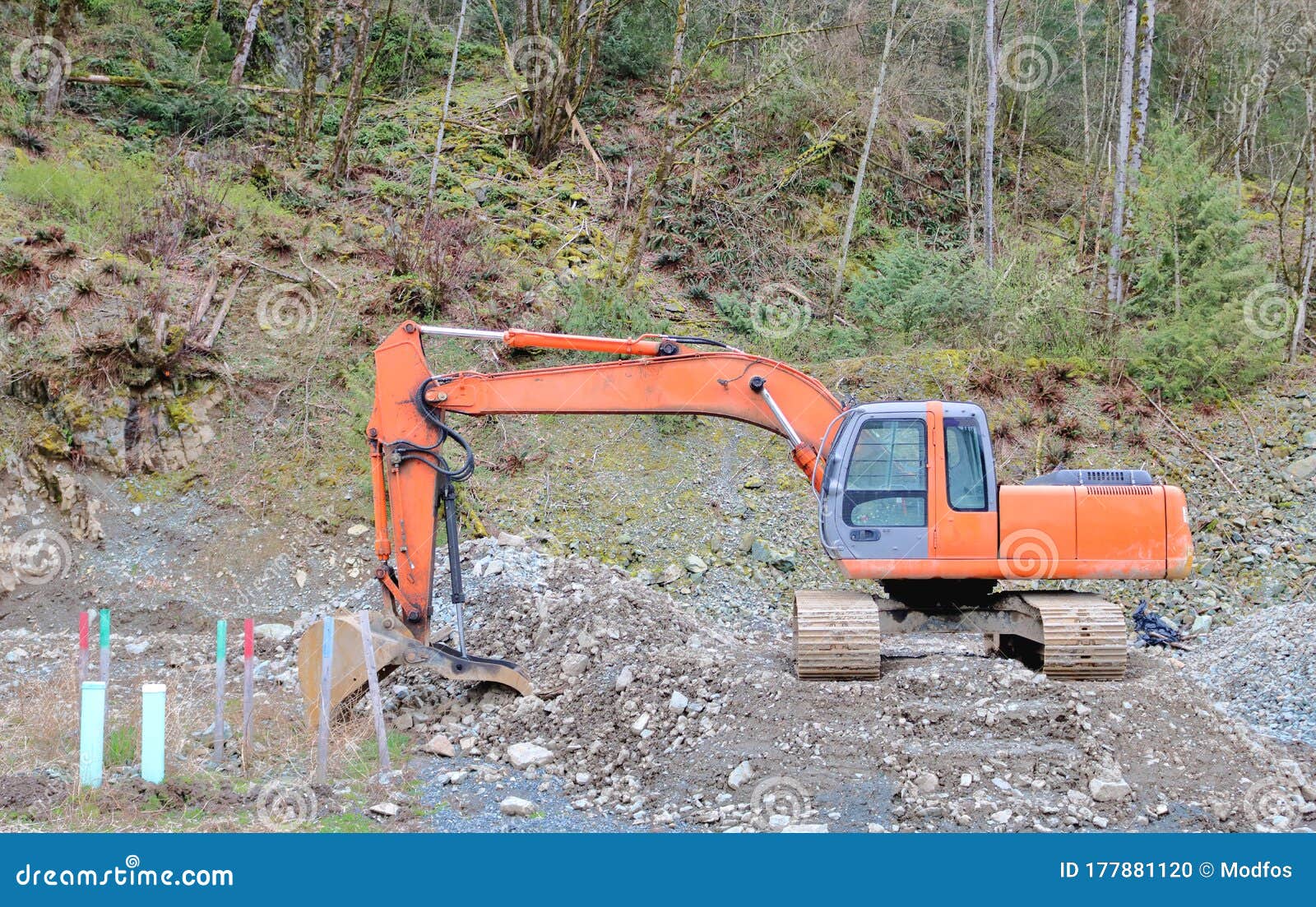 Deforestation and Construction Shovel Stock Photo - Image of ...