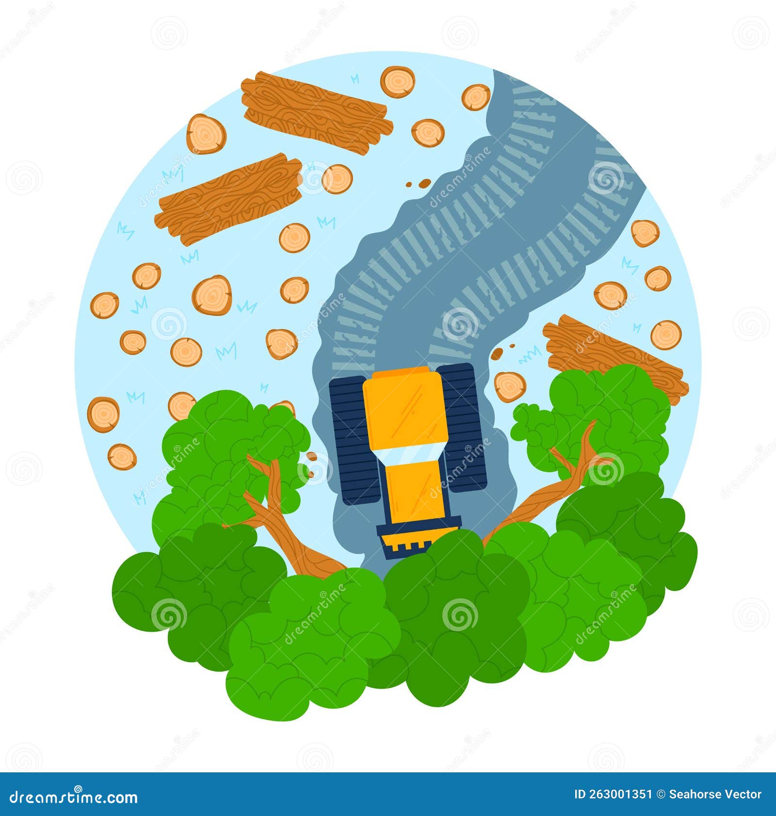 Deforestation Forest Nature, Environmental Destruction Background, Land Hemp Trees, Design, Flat ...