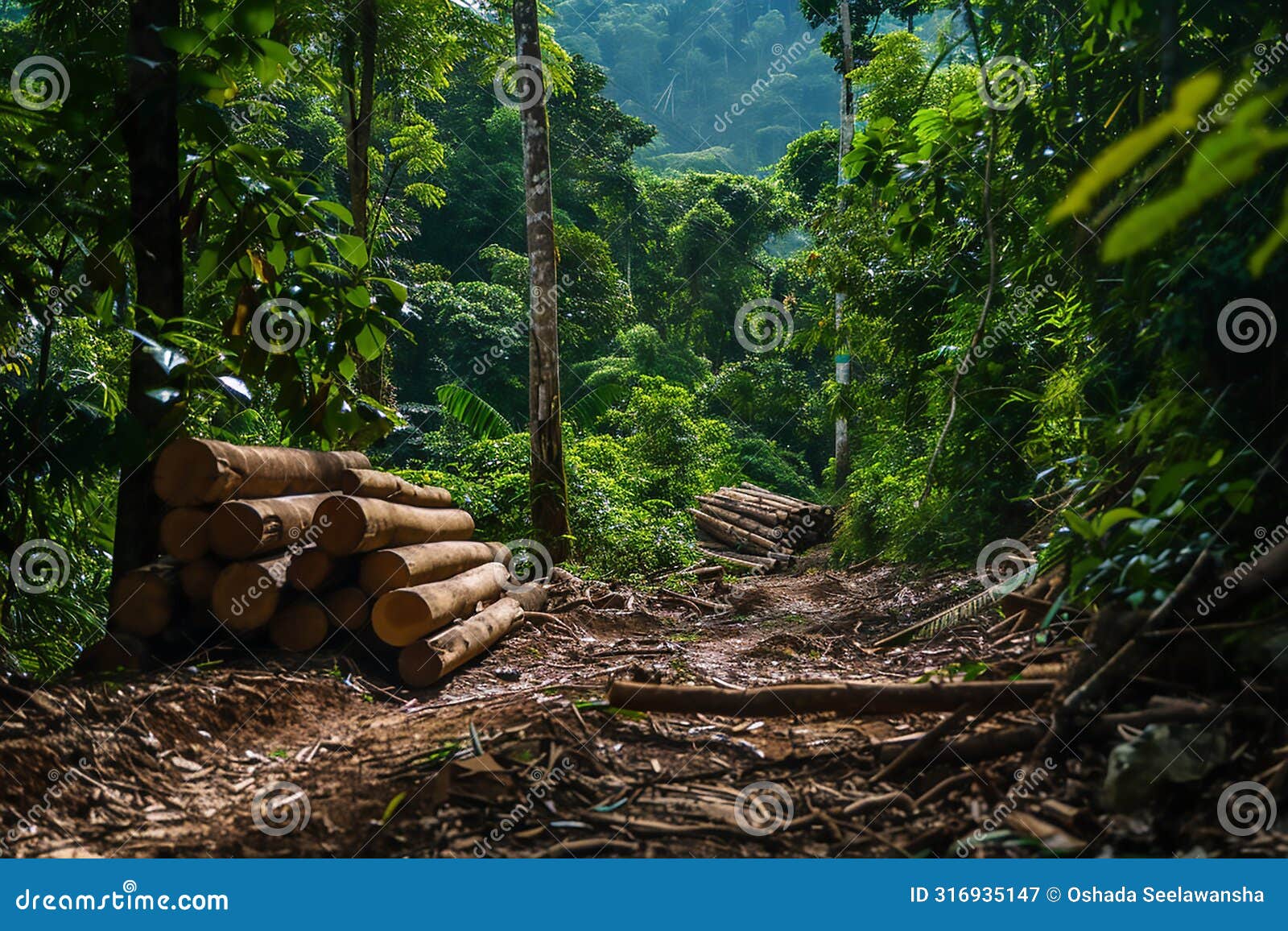 Deforestation And Forestry In Topical Rain Forests Royalty-Free Stock ...