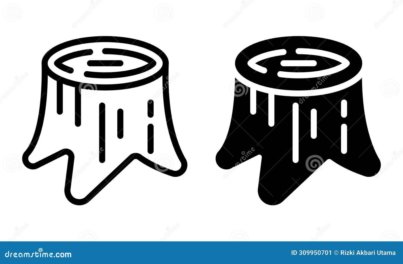 Deforestation Icon with Outline and Glyph Style. Stock Vector ...