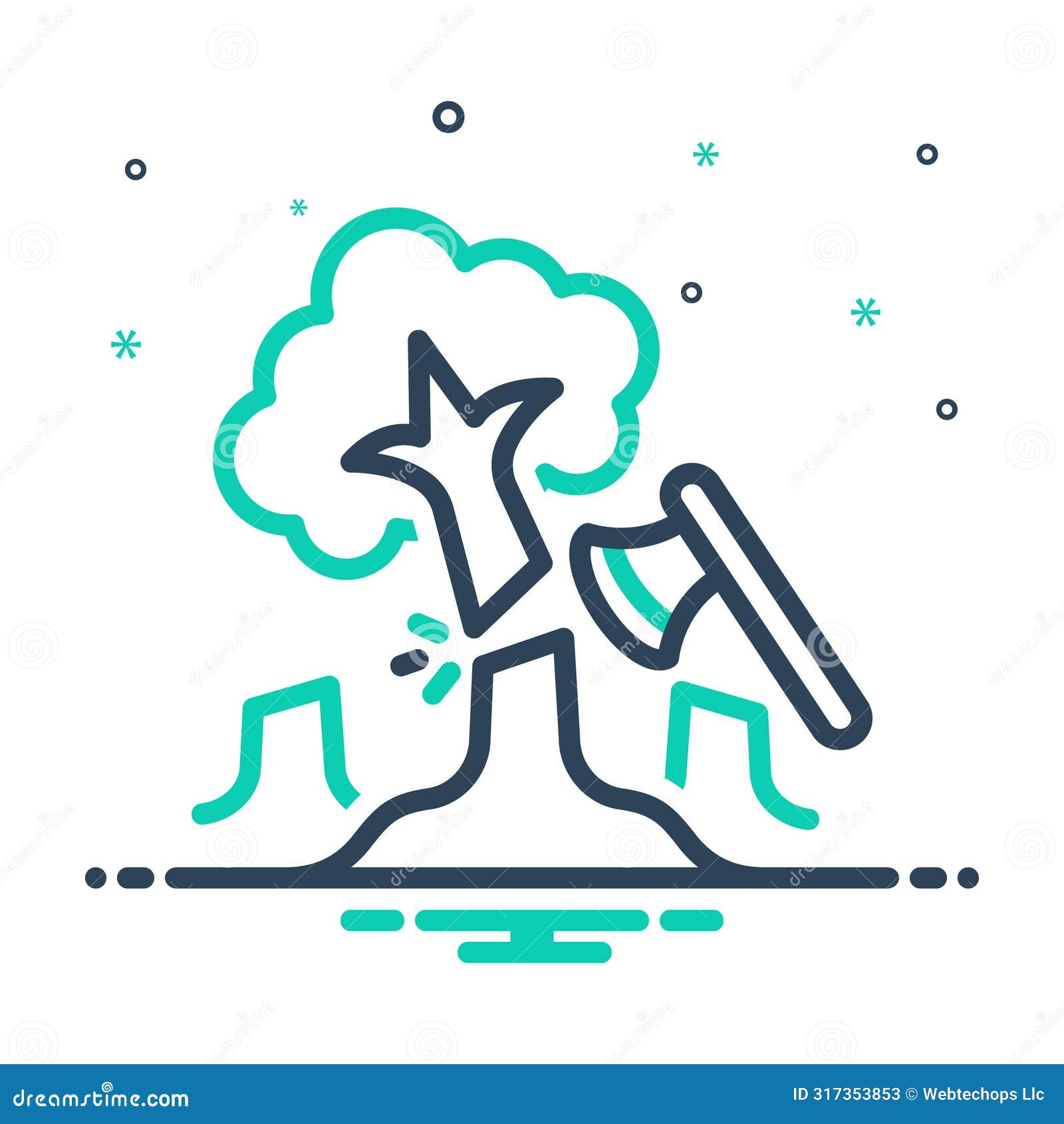 Mix Icon for Deforestation, Erosion and Forest Stock Illustration ...