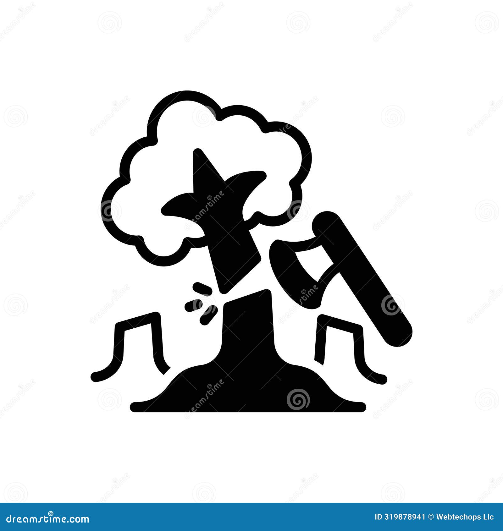 Black Solid Icon For Deforestation, Erosion And Forest Royalty-Free ...