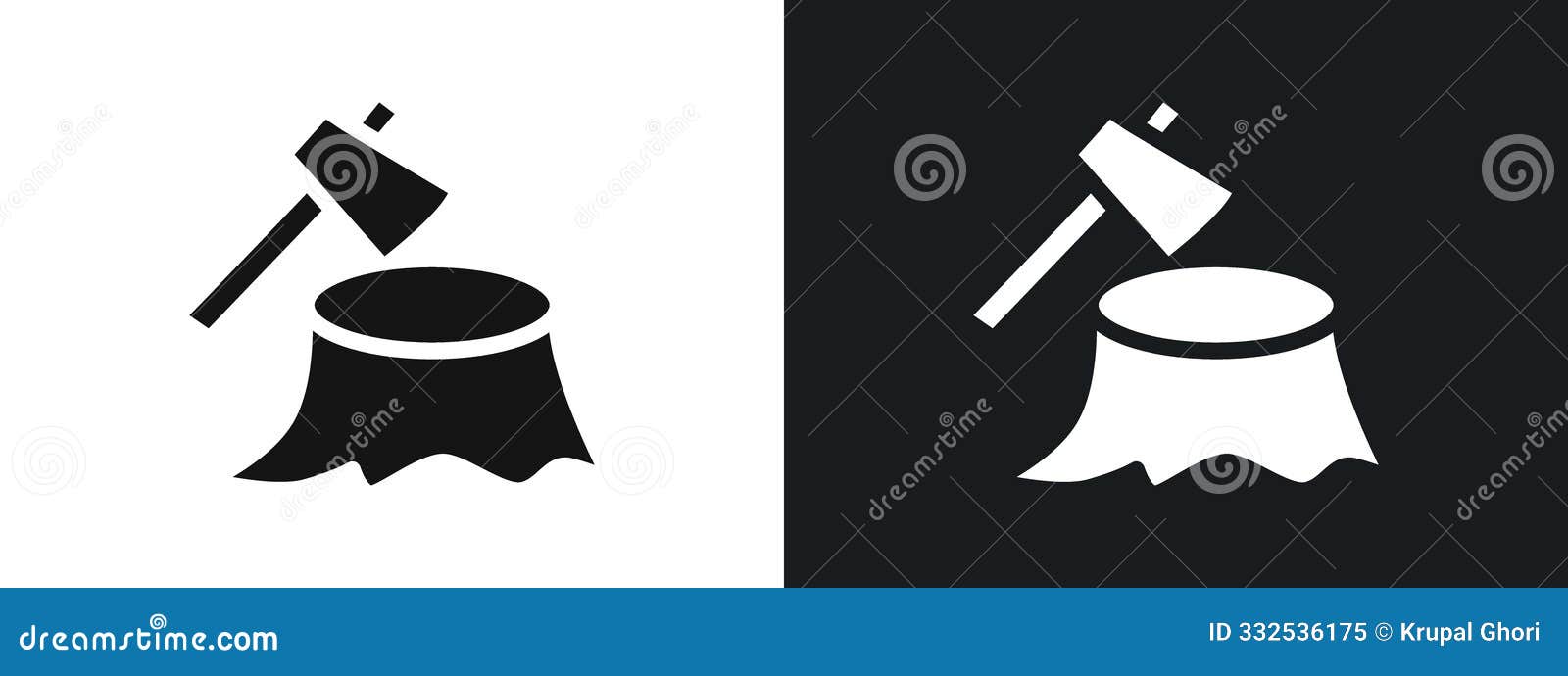 Deforestation Icon Linear Graphics Set Vector in Black Stock Vector ...