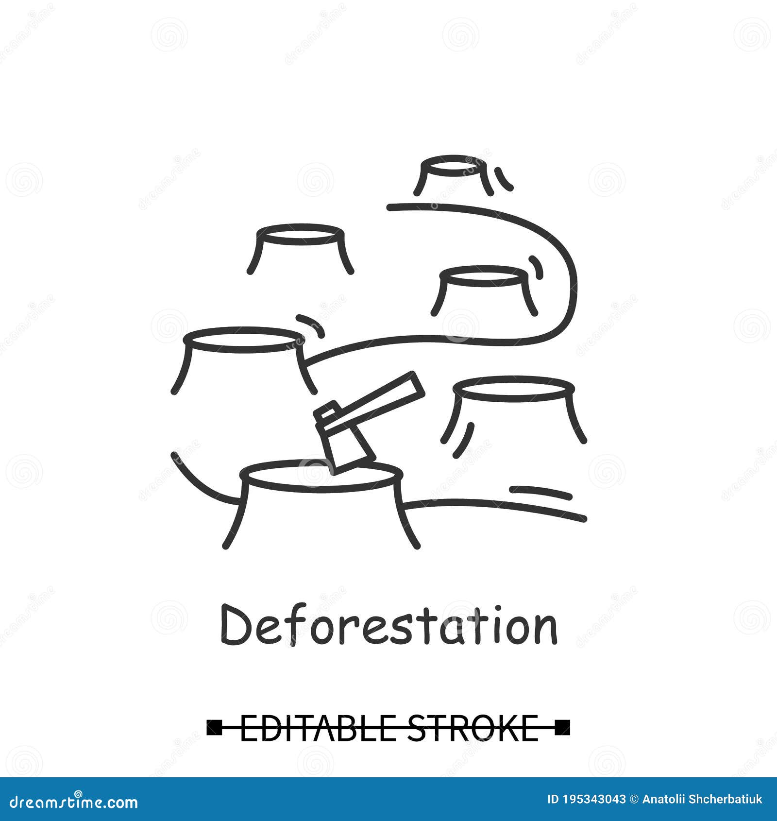 Deforestation Icon Vector From Climate Change Concept. Thin Line ...