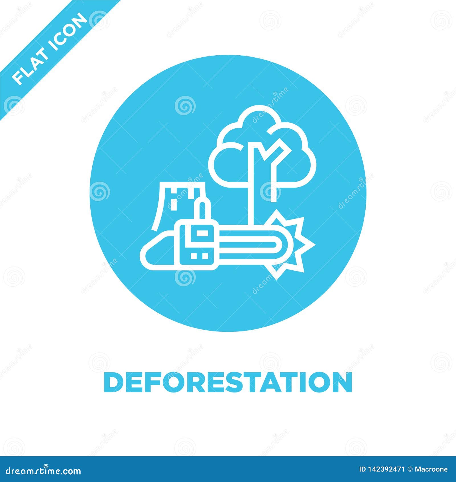 Deforestation Icon Vector from Global Warming Collection. Thin Line ...