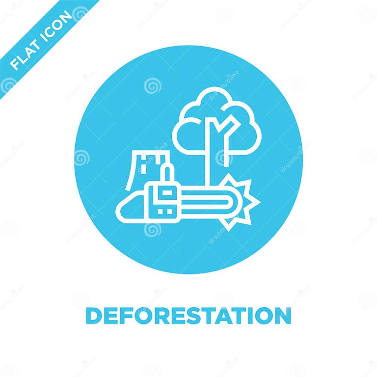 Deforestation Icon Vector from Global Warming Collection. Thin Line ...
