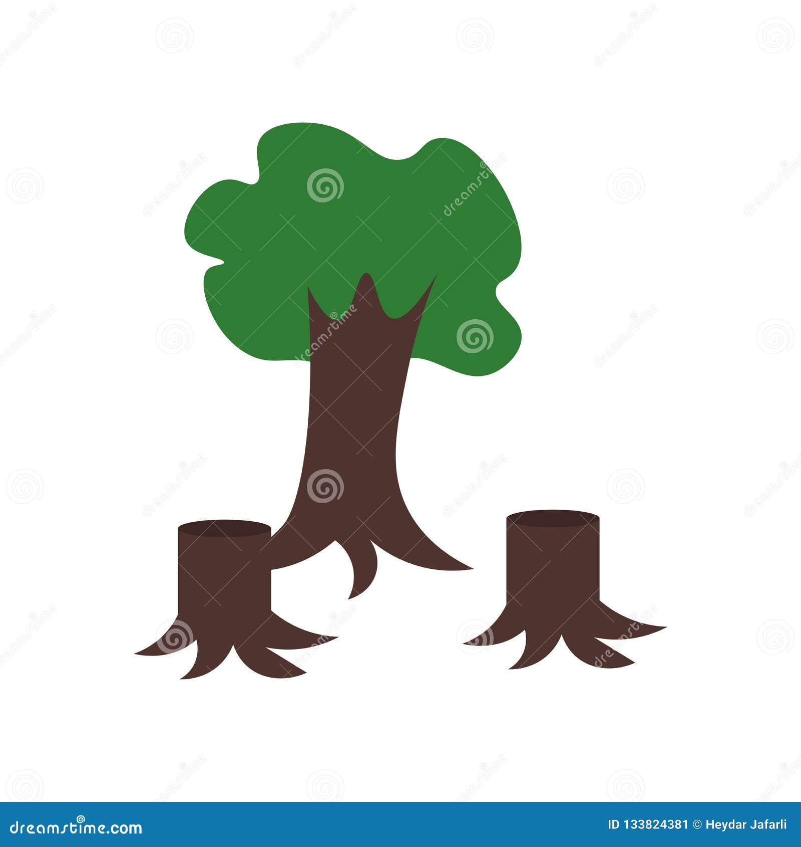 Deforestation Icon Vector Sign and Symbol Isolated on White Background ...
