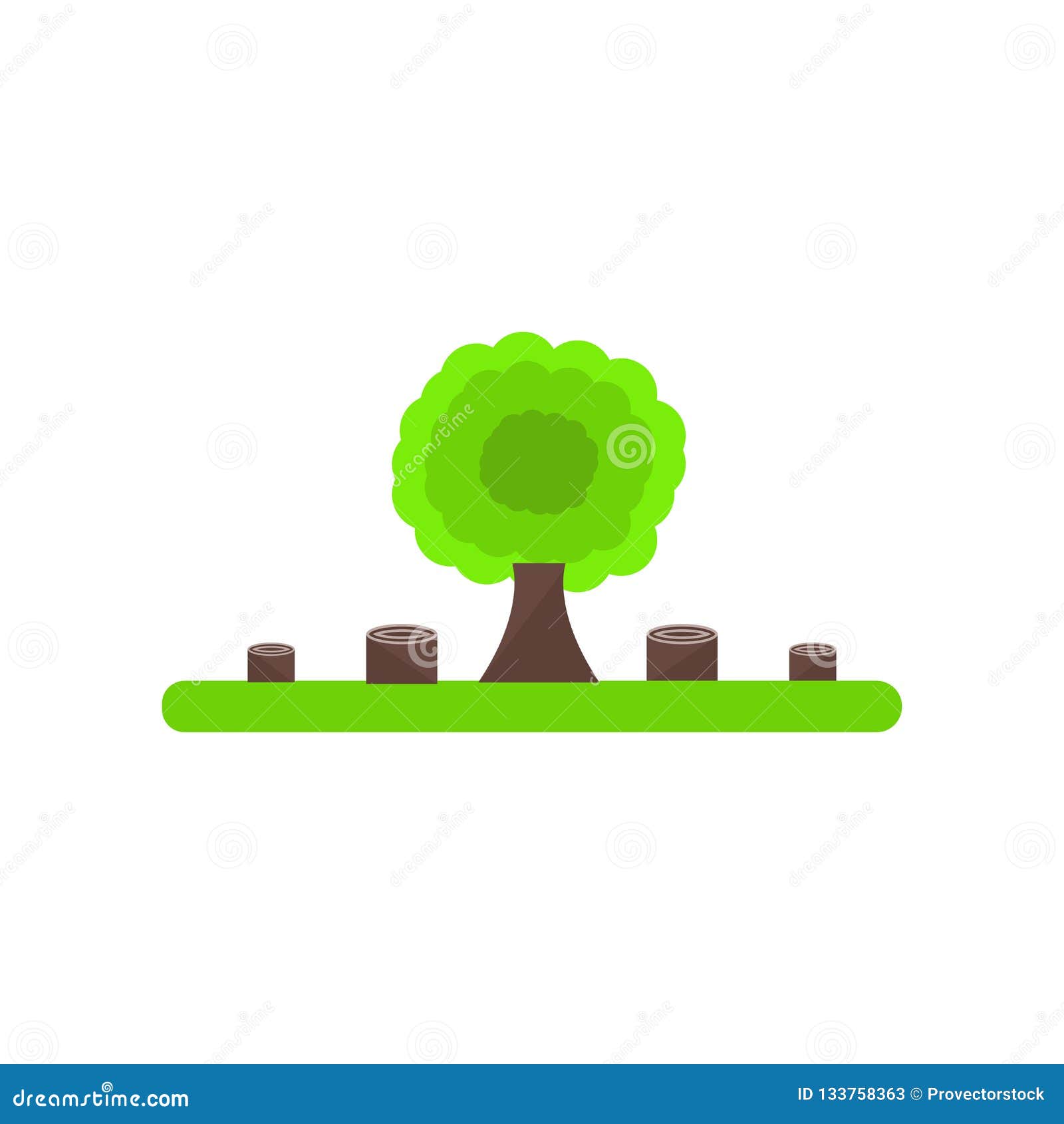 Deforestation Icon Vector Sign And Symbol Isolated On White Back ...