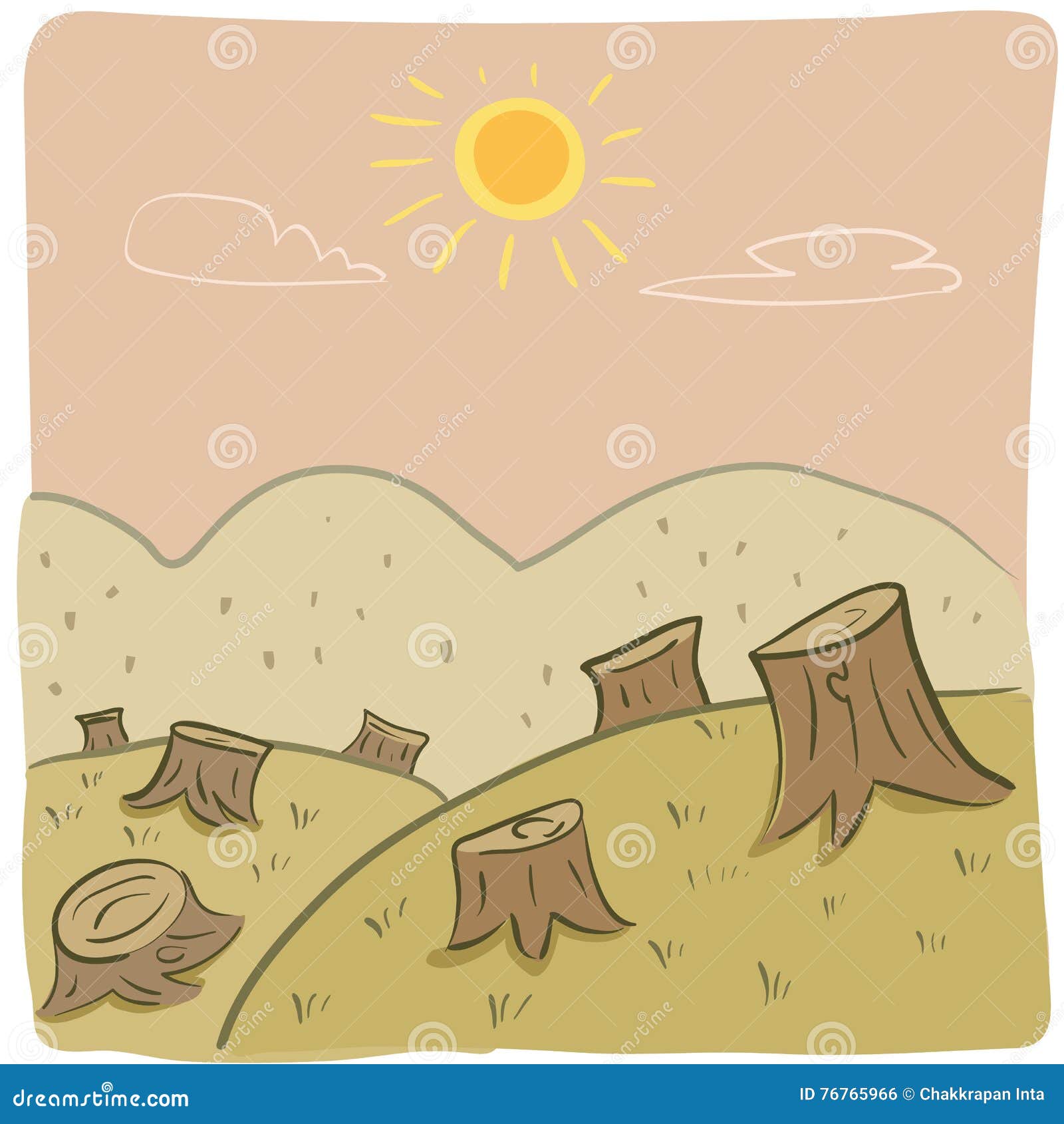 Deforestation Illustration in Cartton Style. Stock Vector ...