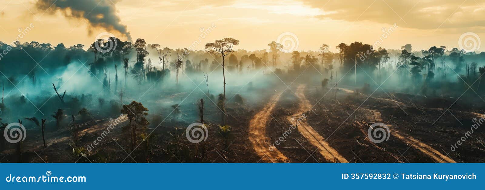 Deforestation Impact On Tropical Rainforest Landscape Stock Photography ...