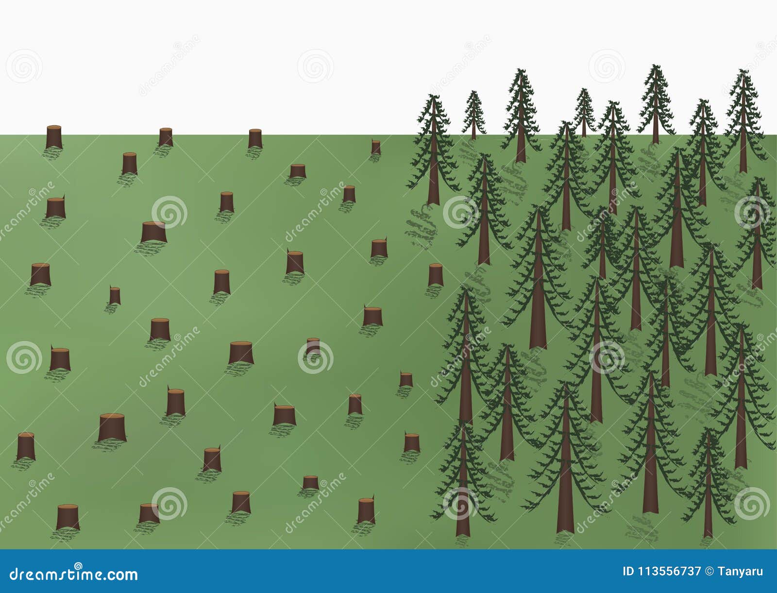 Deforestation Landscape With Trees Illustration | CartoonDealer.com ...