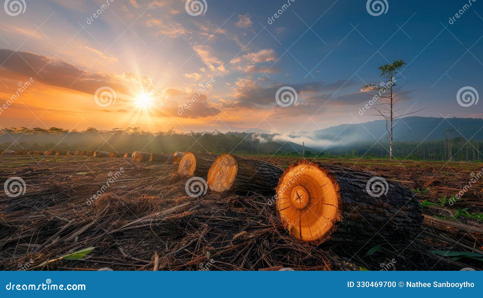 Deforestation Landscape With Trees Illustration | CartoonDealer.com ...