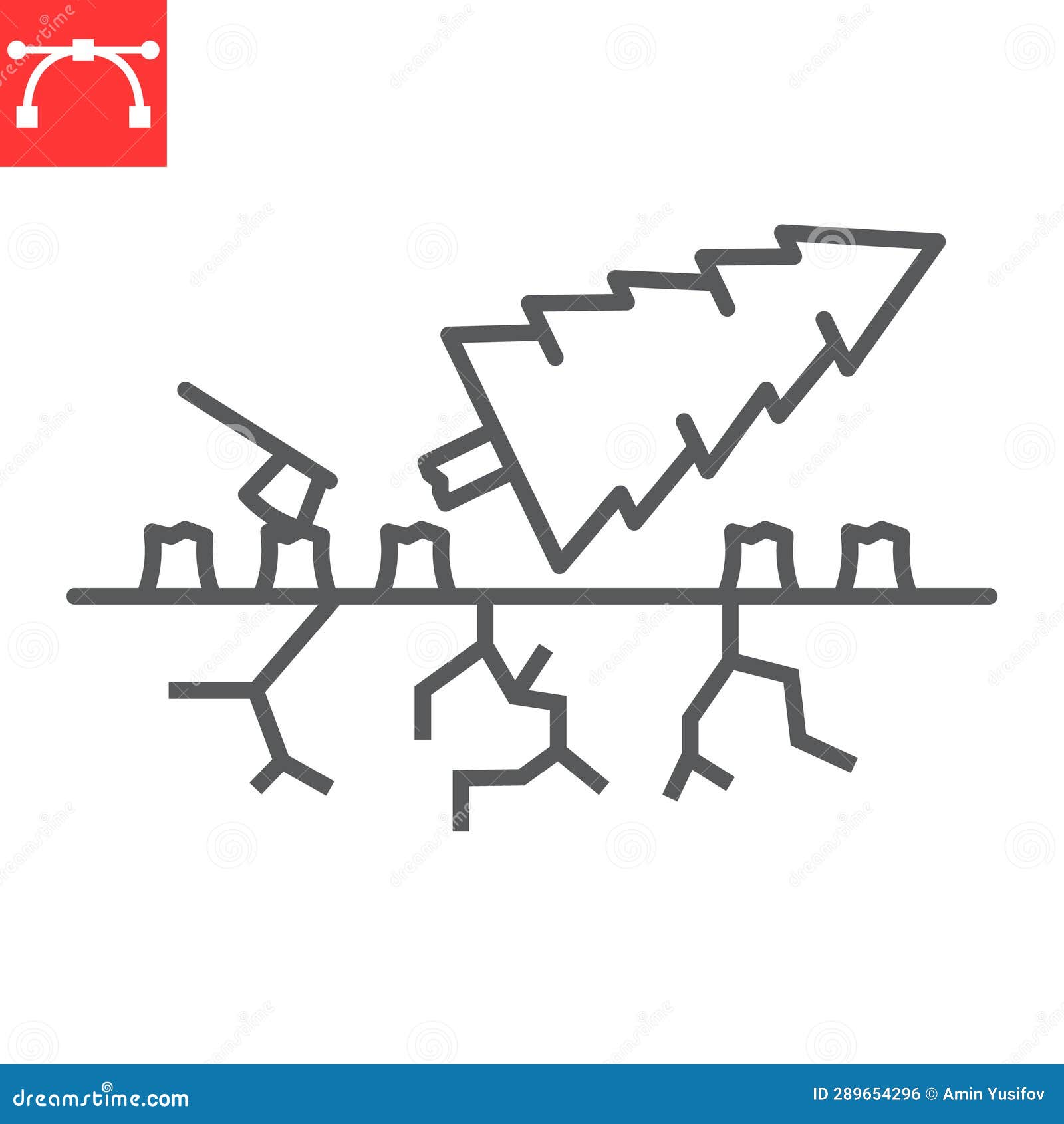 Deforestation Line Icon Cartoon Vector | CartoonDealer.com #319358677