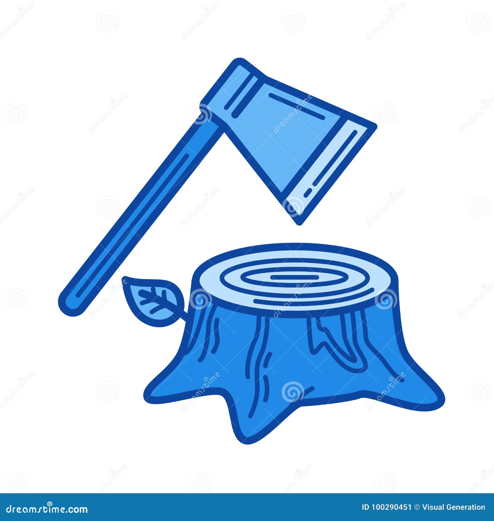 Deforestation Line Icon Cartoon Vector | CartoonDealer.com #319358677