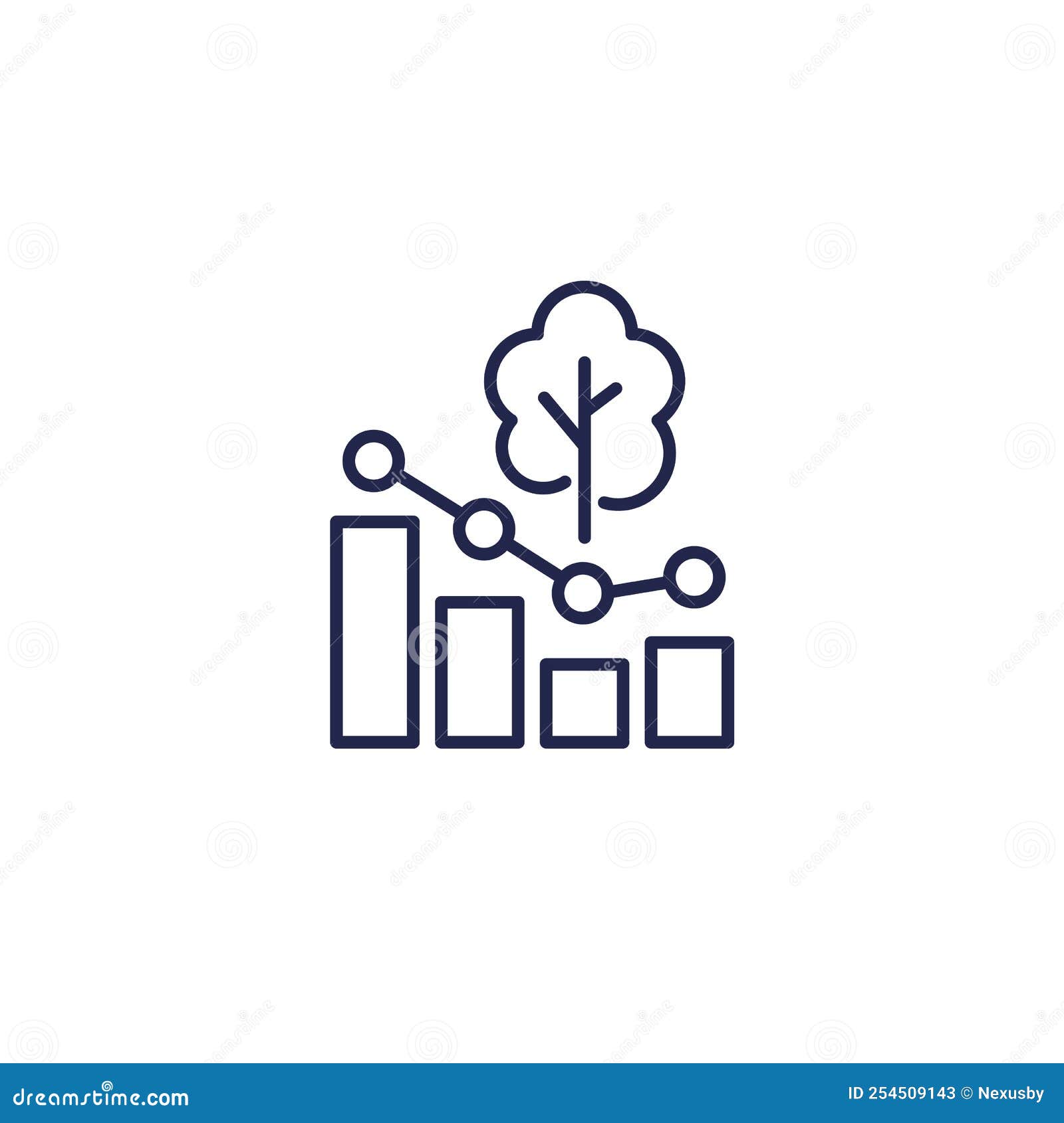 Deforestation Line Icon Cartoon Vector | CartoonDealer.com #319358677