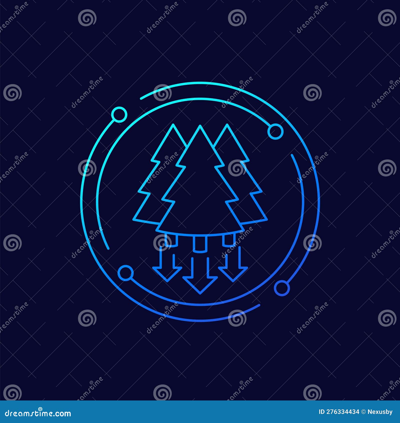 Deforestation Line Icon. Cartoon Vector | CartoonDealer.com #80688355