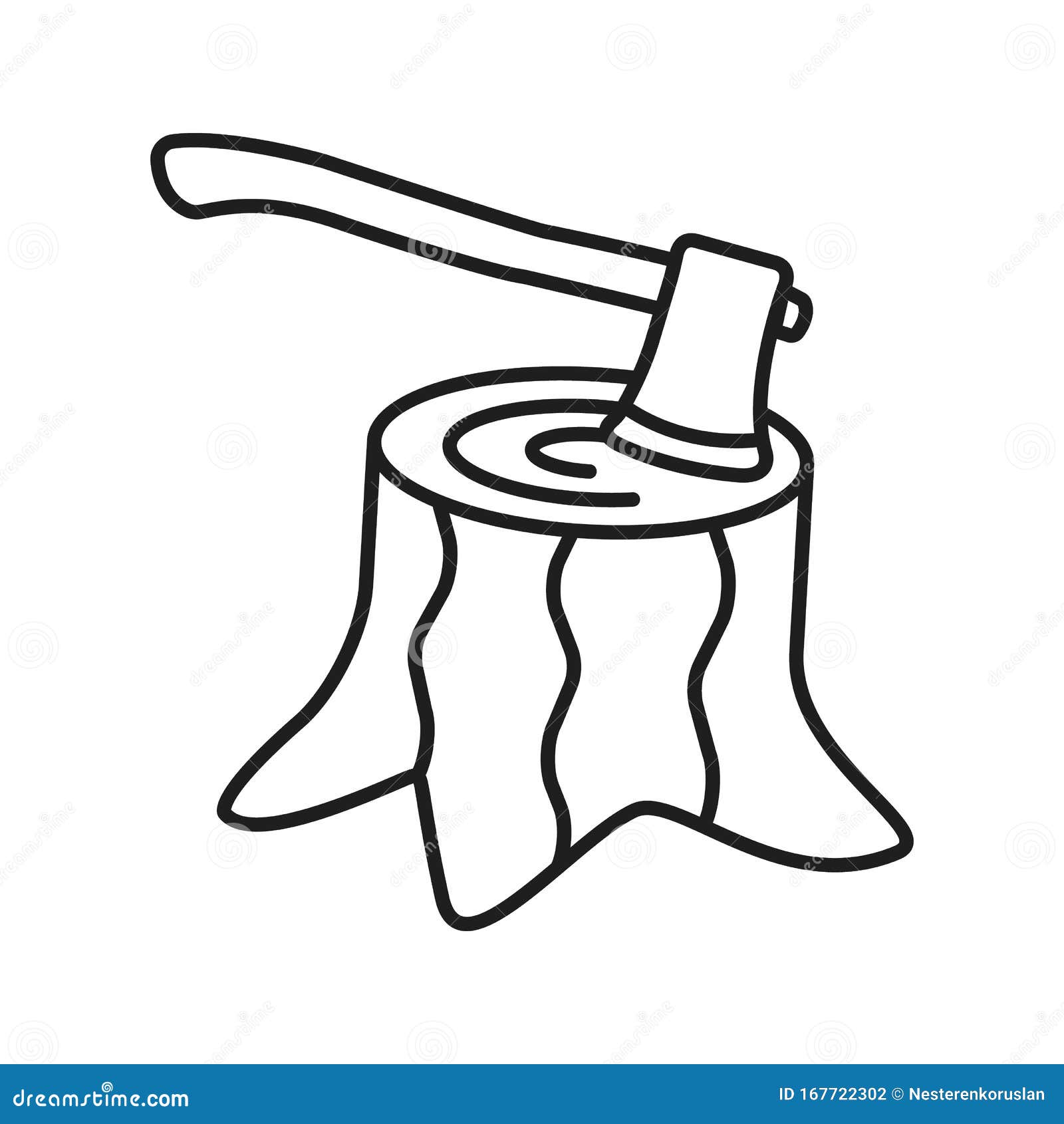 Deforestation linear icon stock vector. Illustration of logging - 167722302