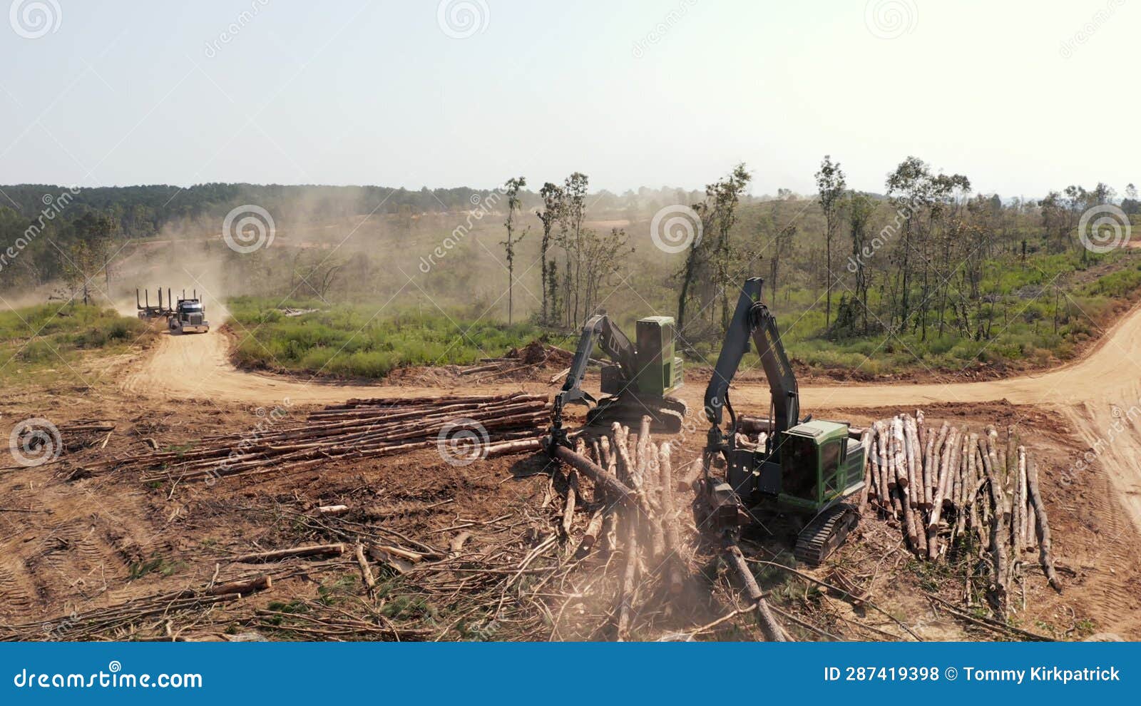Deforestation Logging Operation Aerial View Stock Footage - Video of ...