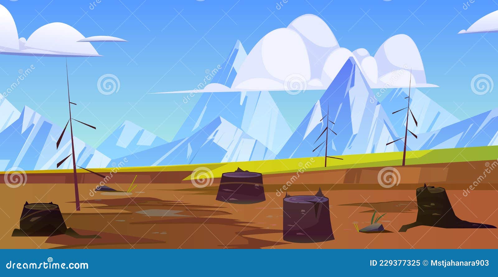 Deforestation. Area In Form Human Hand Full Of Stumps Stock ...