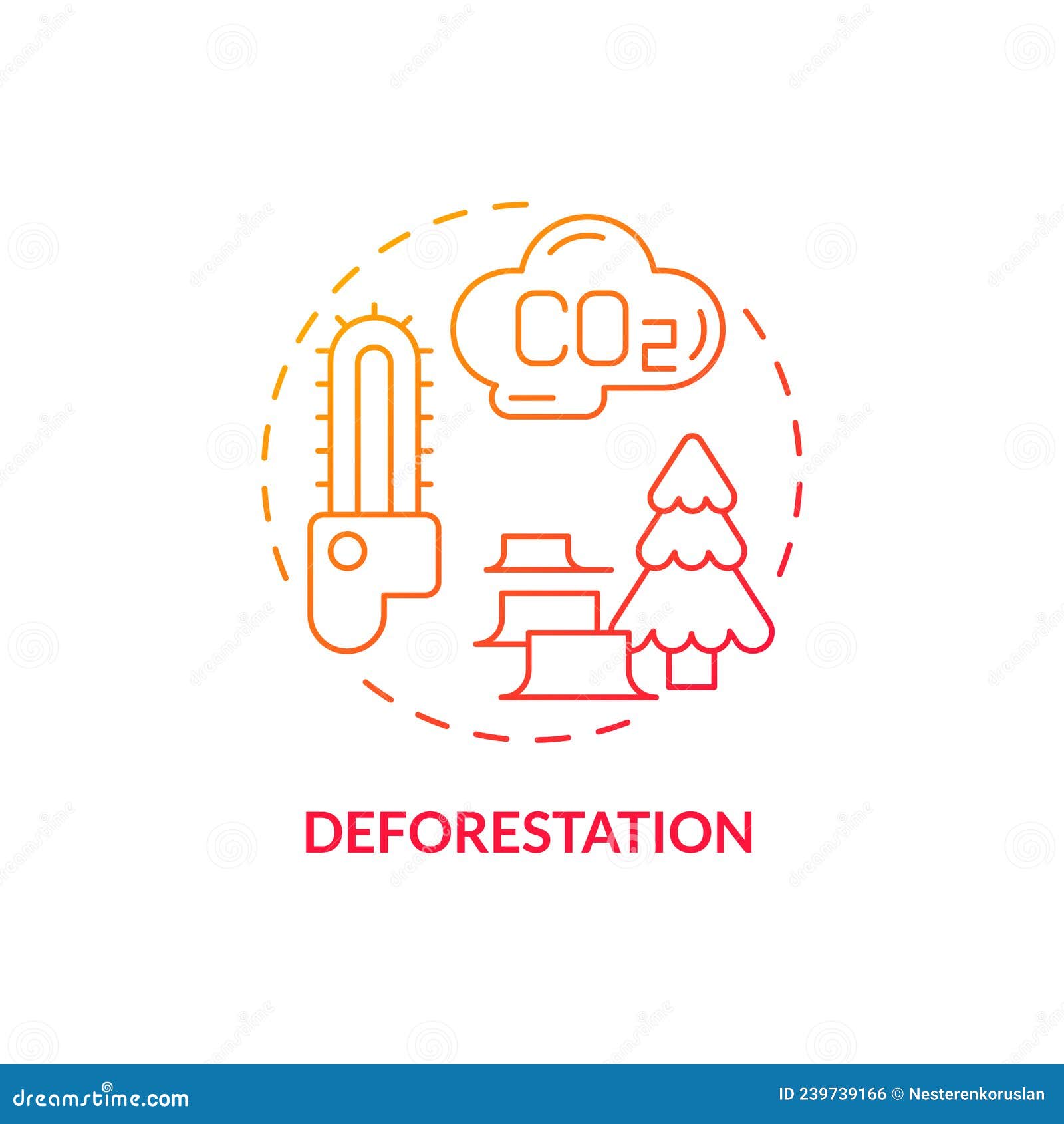 Deforestation Red Gradient Concept Icon Stock Vector - Illustration of global, timber: 239739166