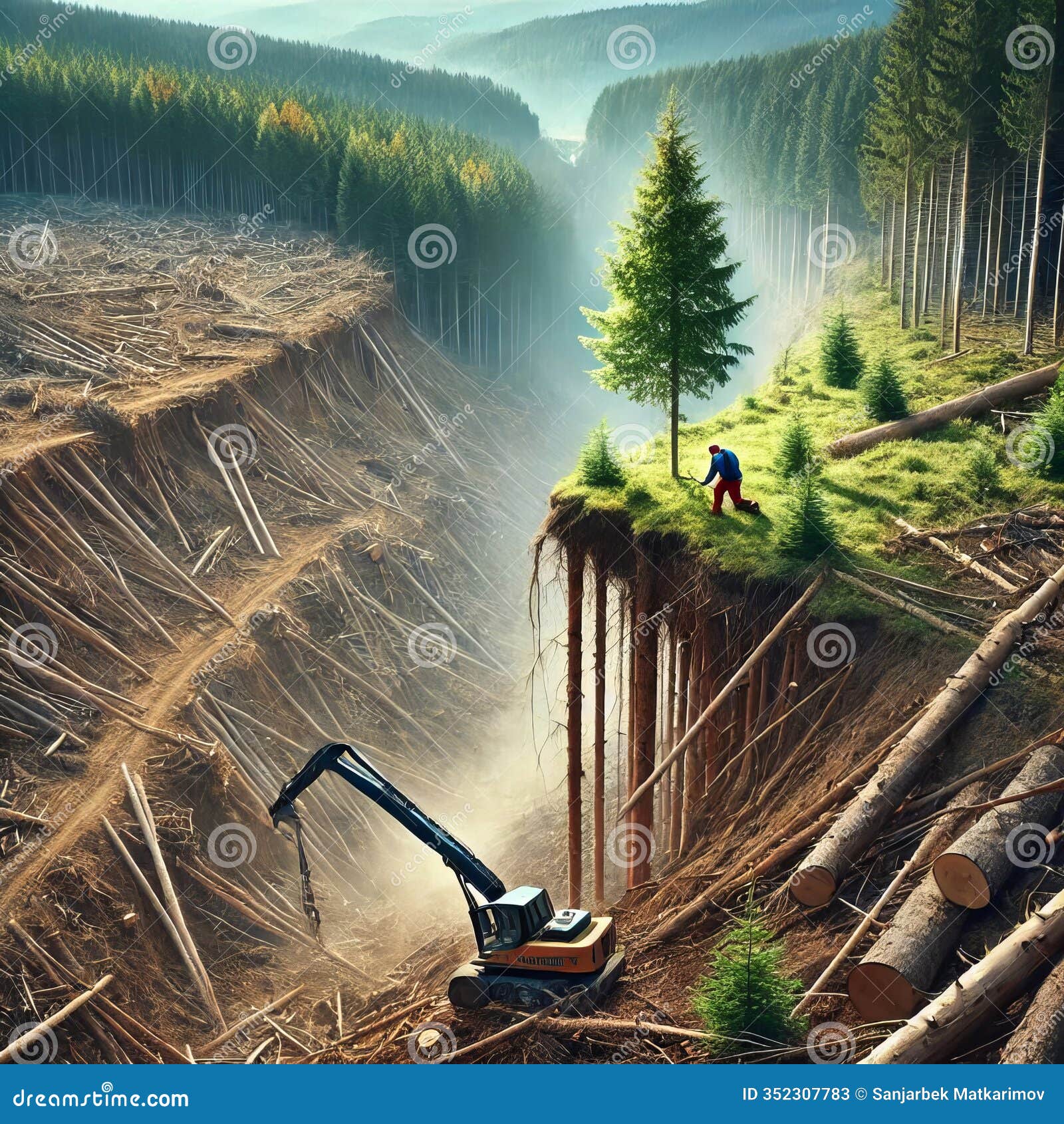 A Deforestation Scene Showing How the Removal of Trees Can Affec Stock ...