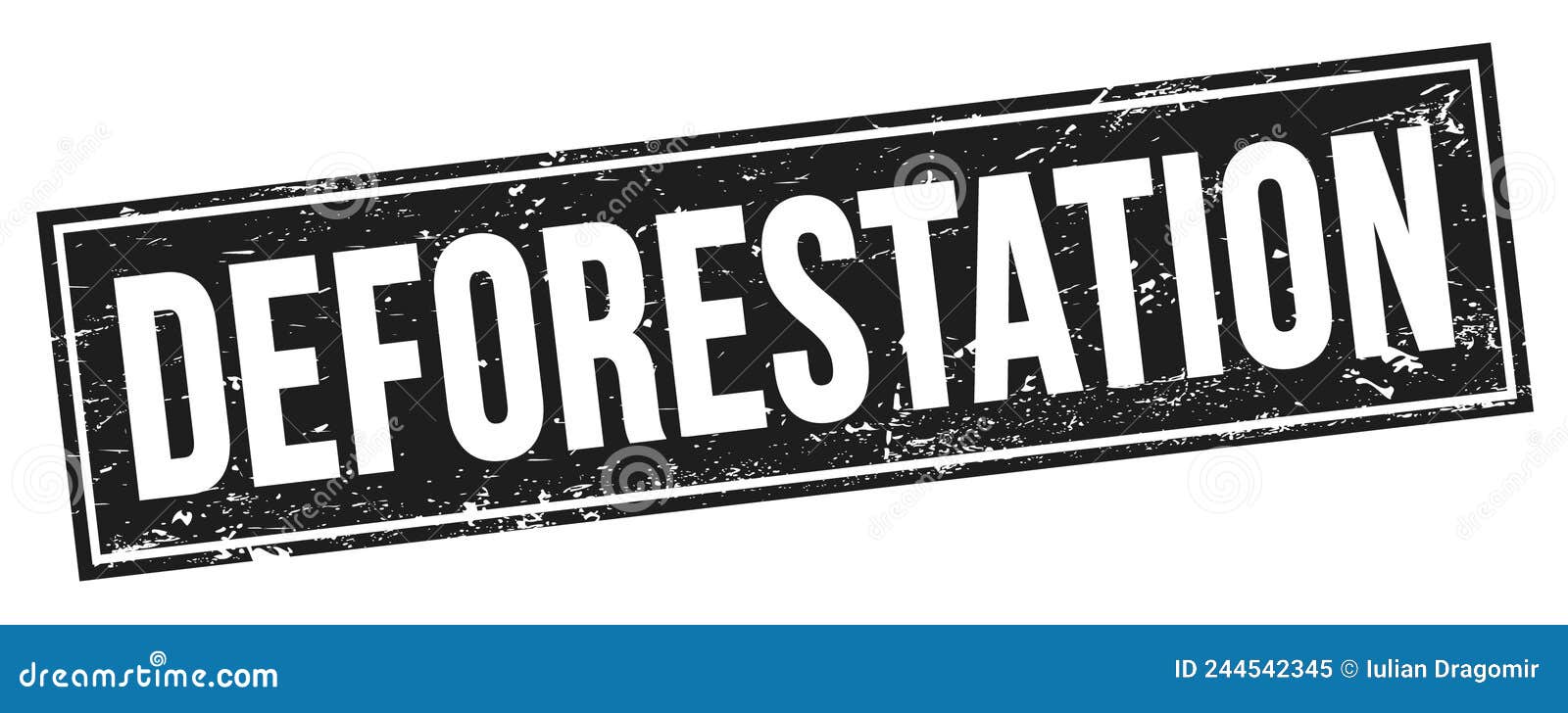 DEFORESTATION Text on Black Grungy Rectangle Stamp Stock Illustration ...
