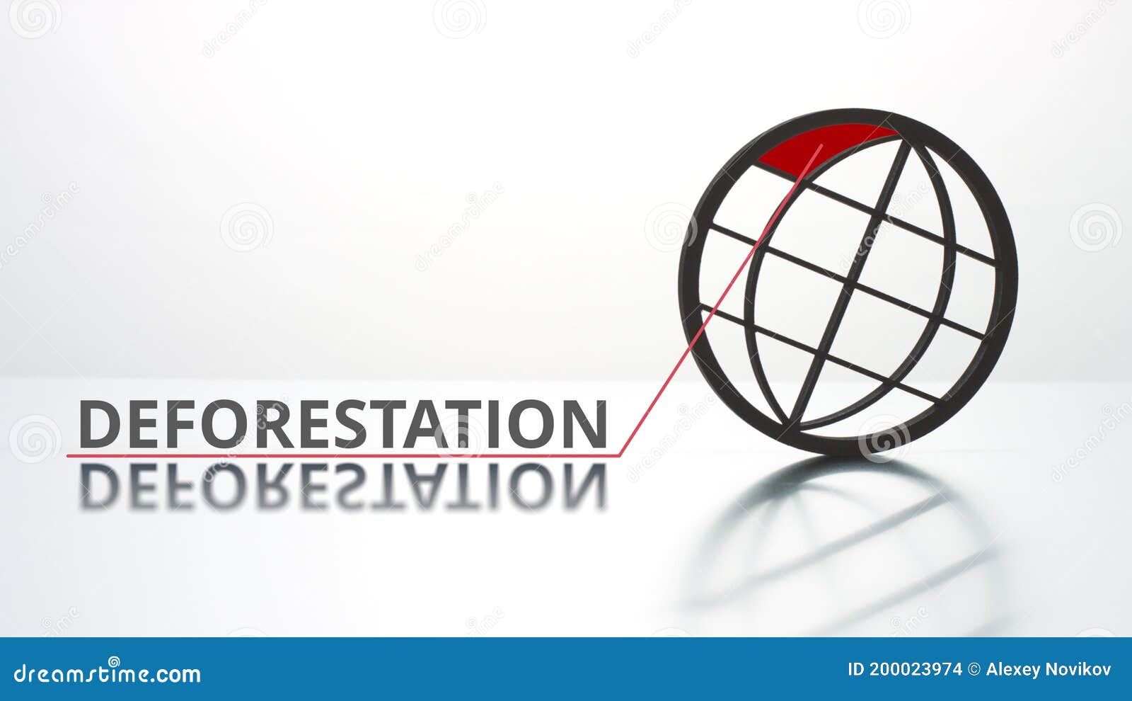 DEFORESTATION Text and Earth Globe Icon. Major Environmental Problem ...