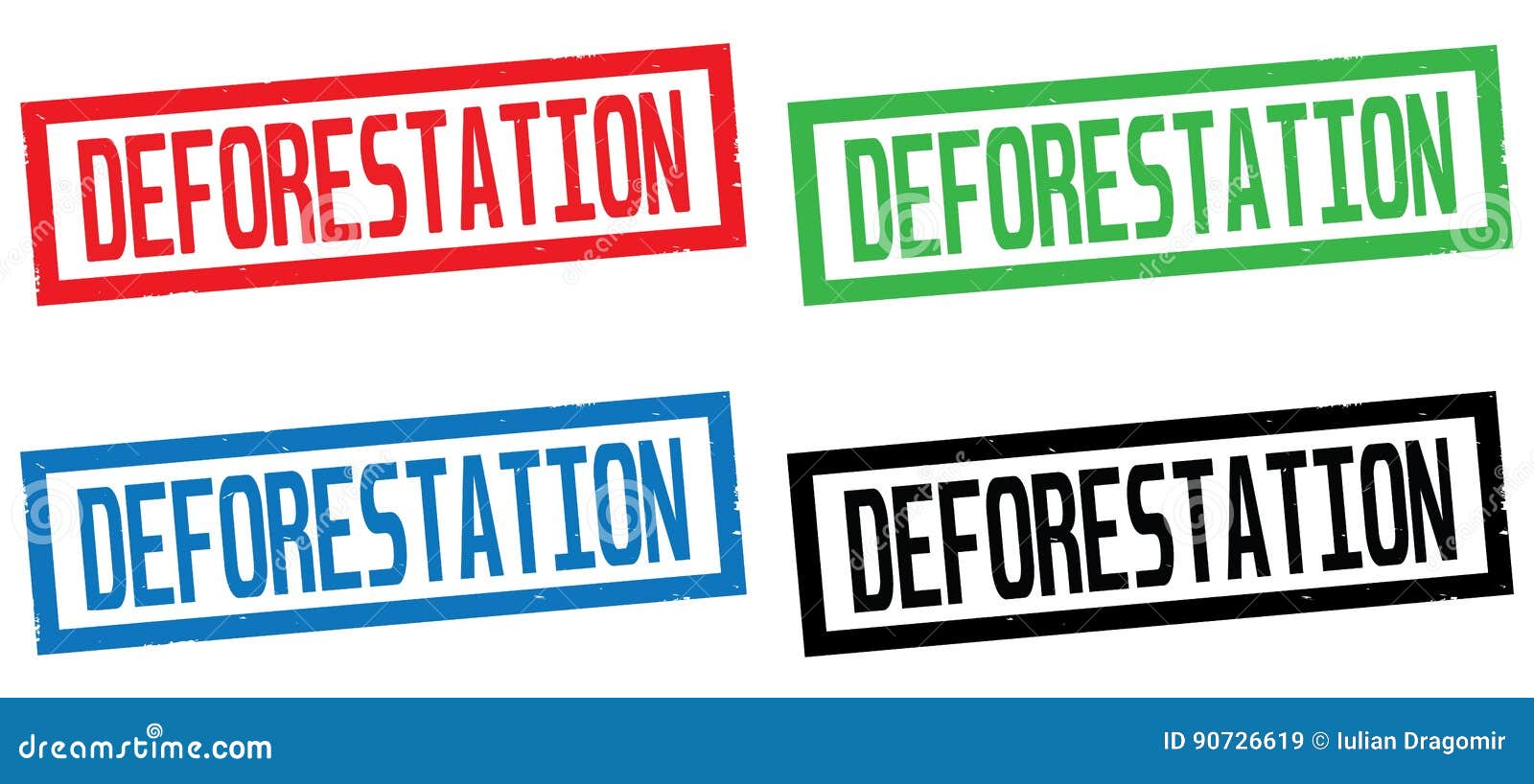 DEFORESTATION Text, on Rectangle Border Stamp Sign. Stock Illustration ...