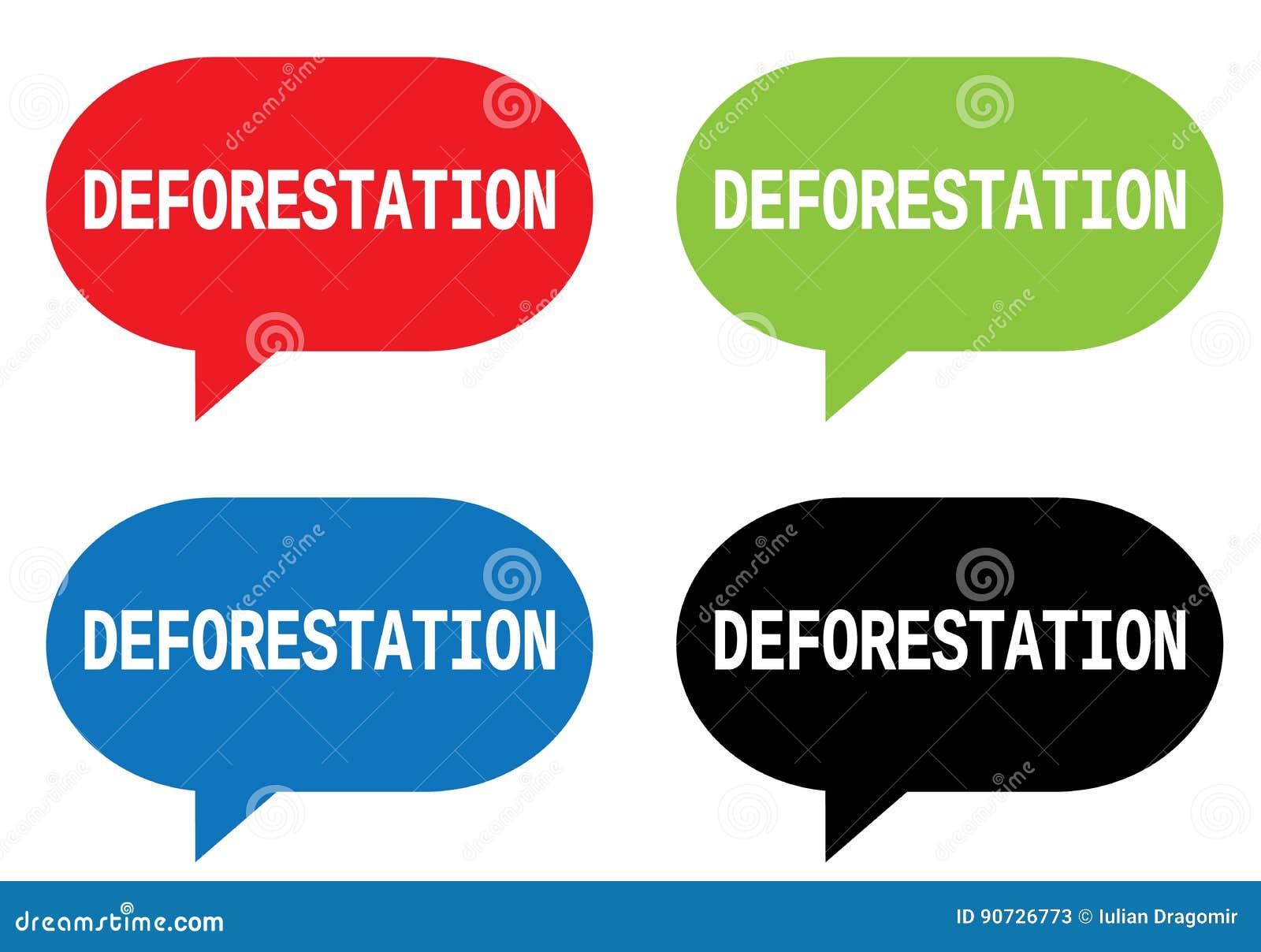 DEFORESTATION Text, on Rectangle Speech Bubble Sign. Stock Illustration ...