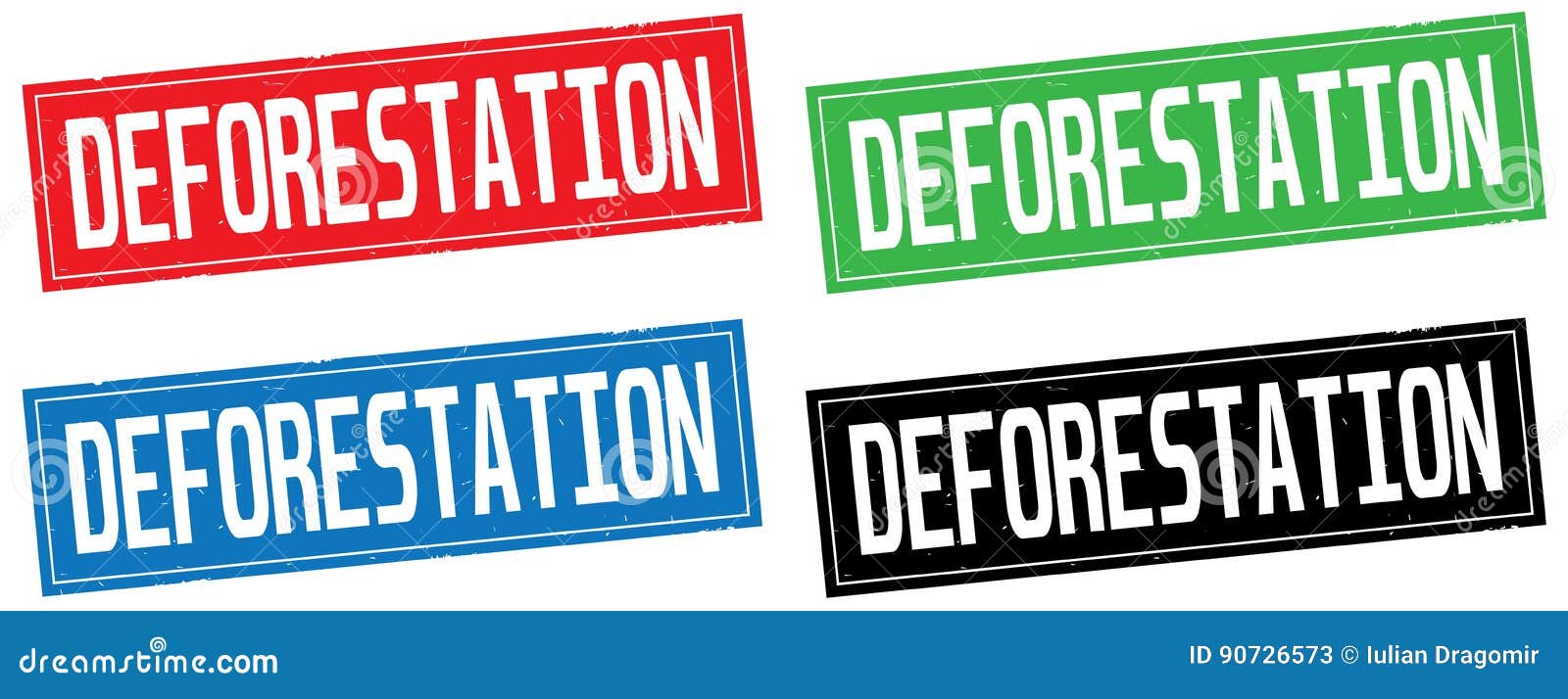 DEFORESTATION Text, on Rectangle Stamp Sign. Stock Illustration ...
