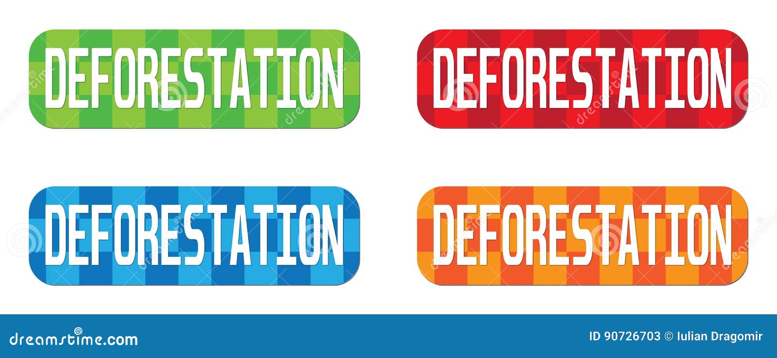 DEFORESTATION Text, on Rectangle, Zig Zag Pattern Stamp Sign. Stock ...