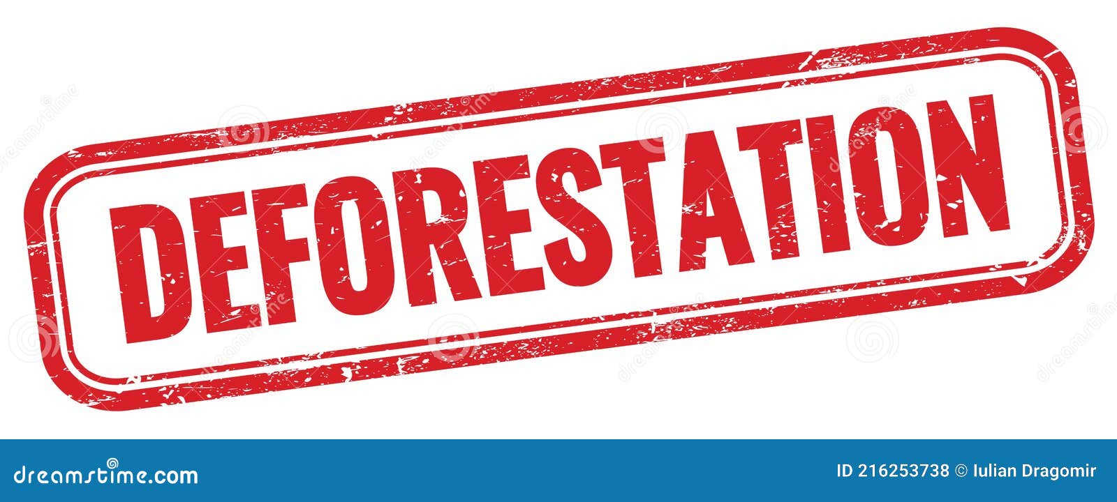 DEFORESTATION Text on Red Grungy Stamp Stock Illustration ...