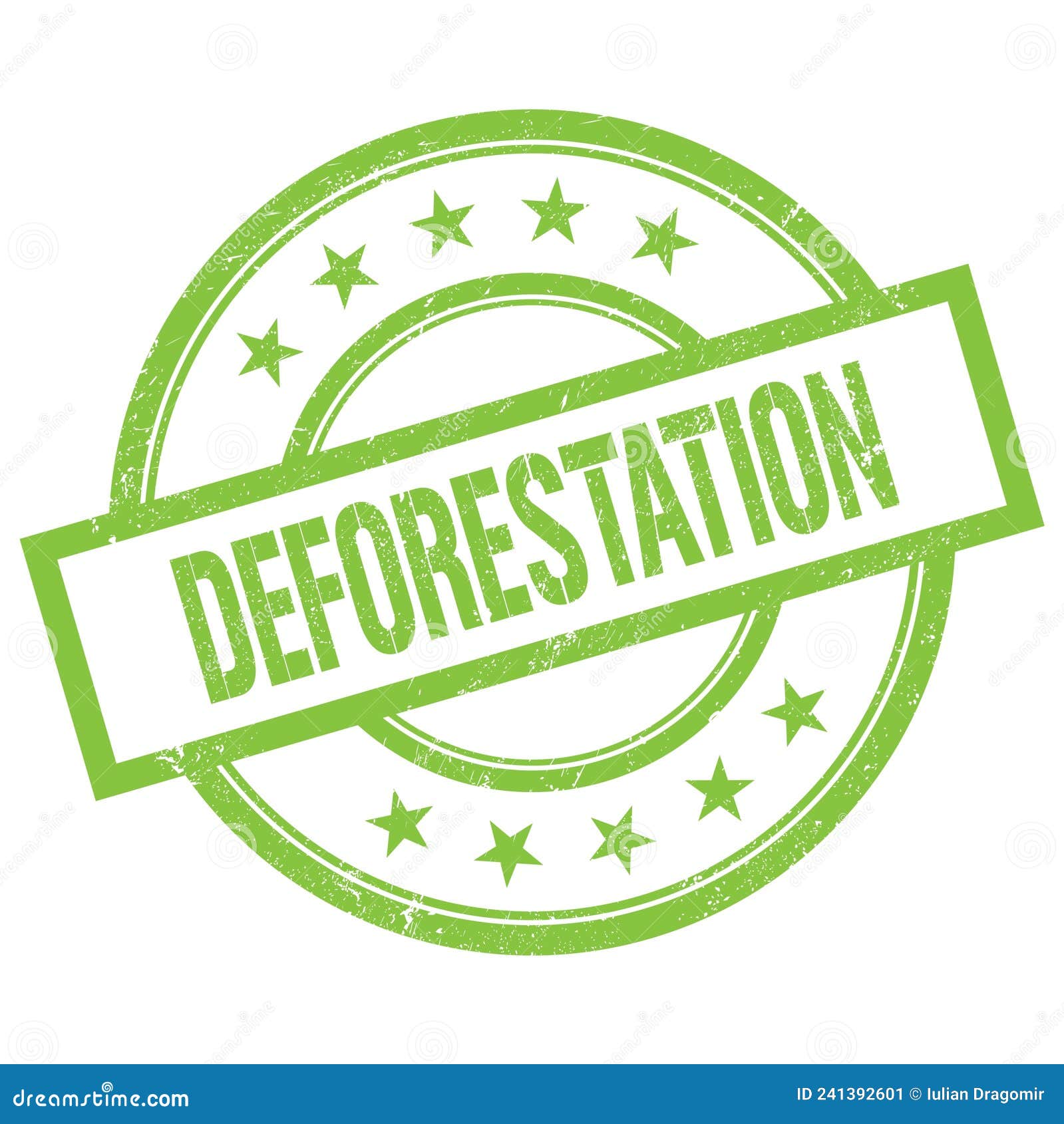 DEFORESTATION Text Written on Green Vintage Stamp Stock Illustration ...