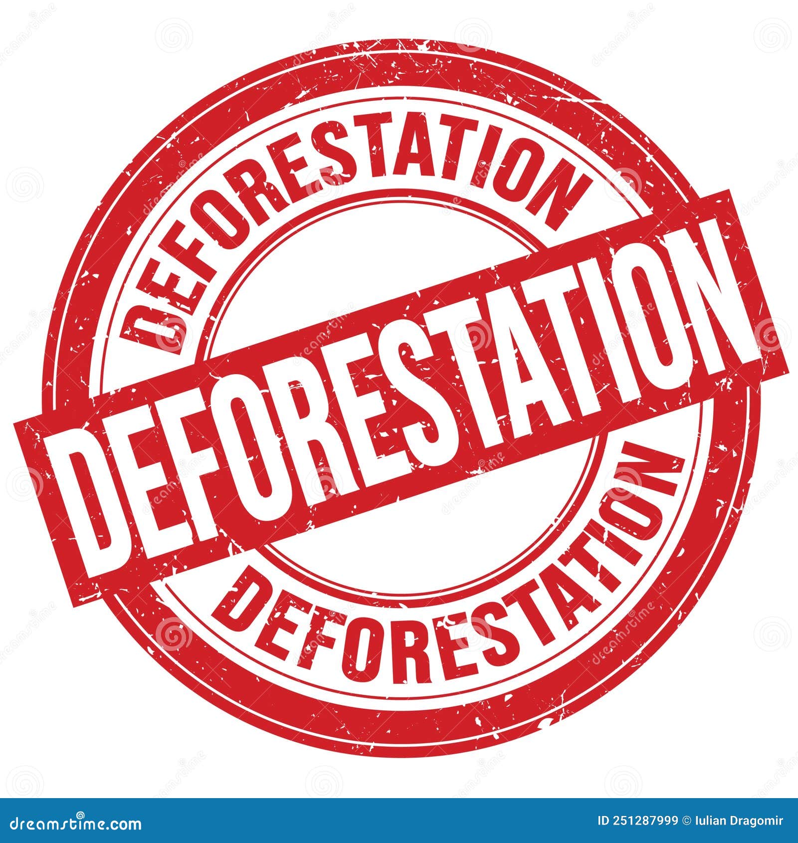 DEFORESTATION Written Word On Red Stamp Sign Stock Photo ...